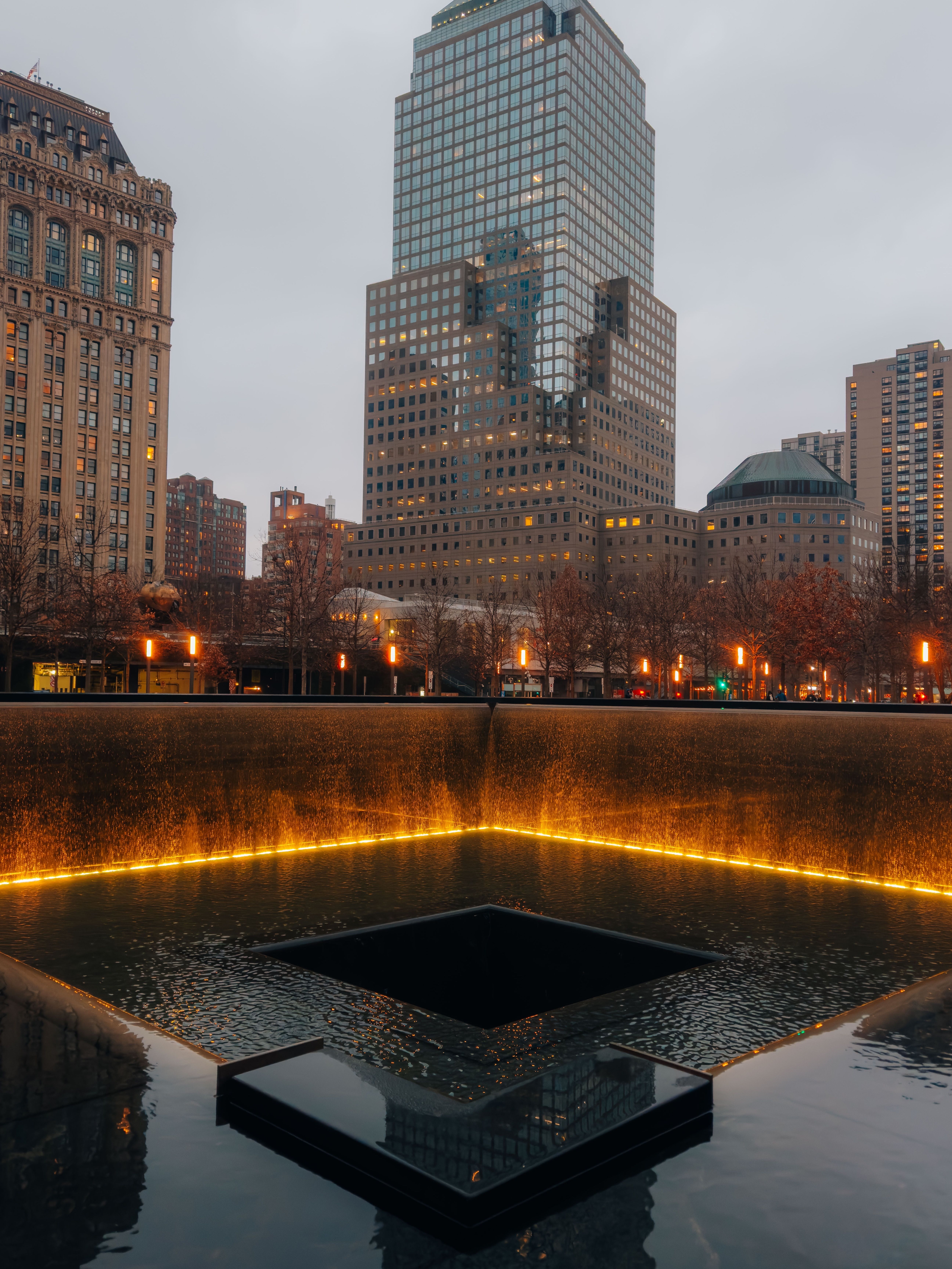 9/11 Memorial at Dusk in New York City · Free Stock Photo