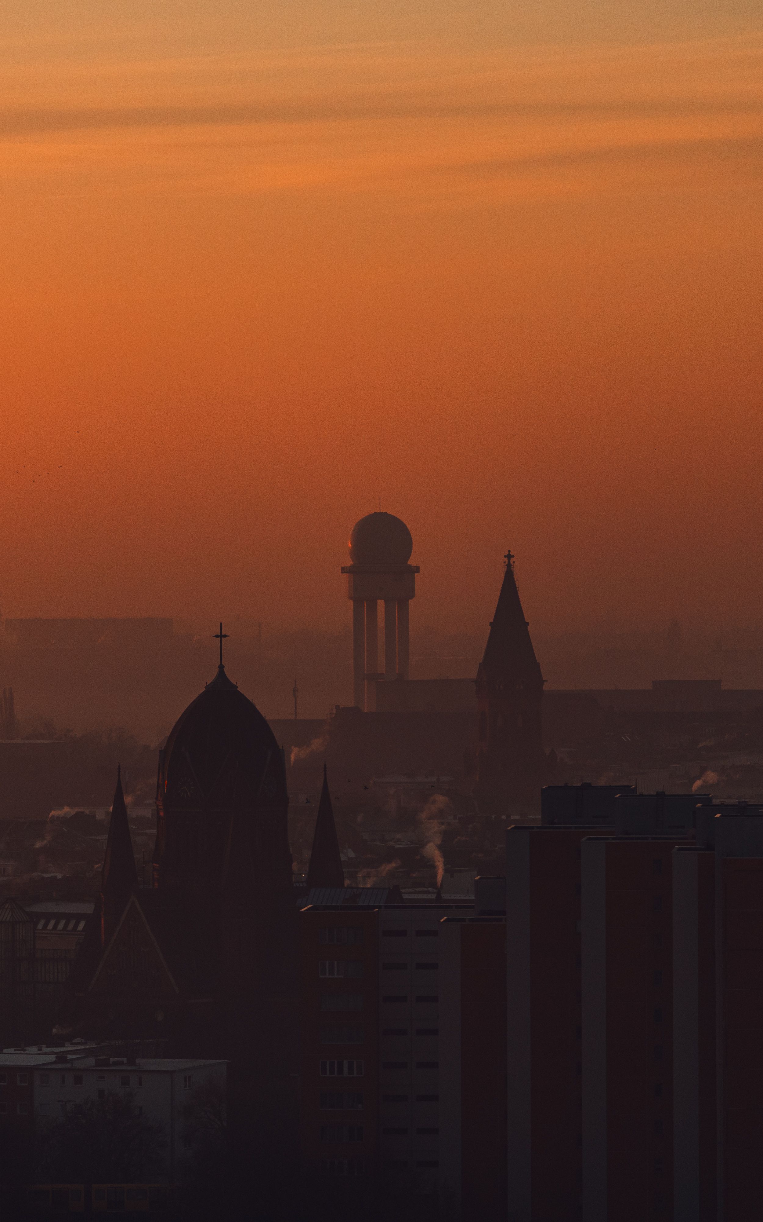 Berlin Skyline at Sunset with Iconic Landmark Silhouette · Free Stock Photo