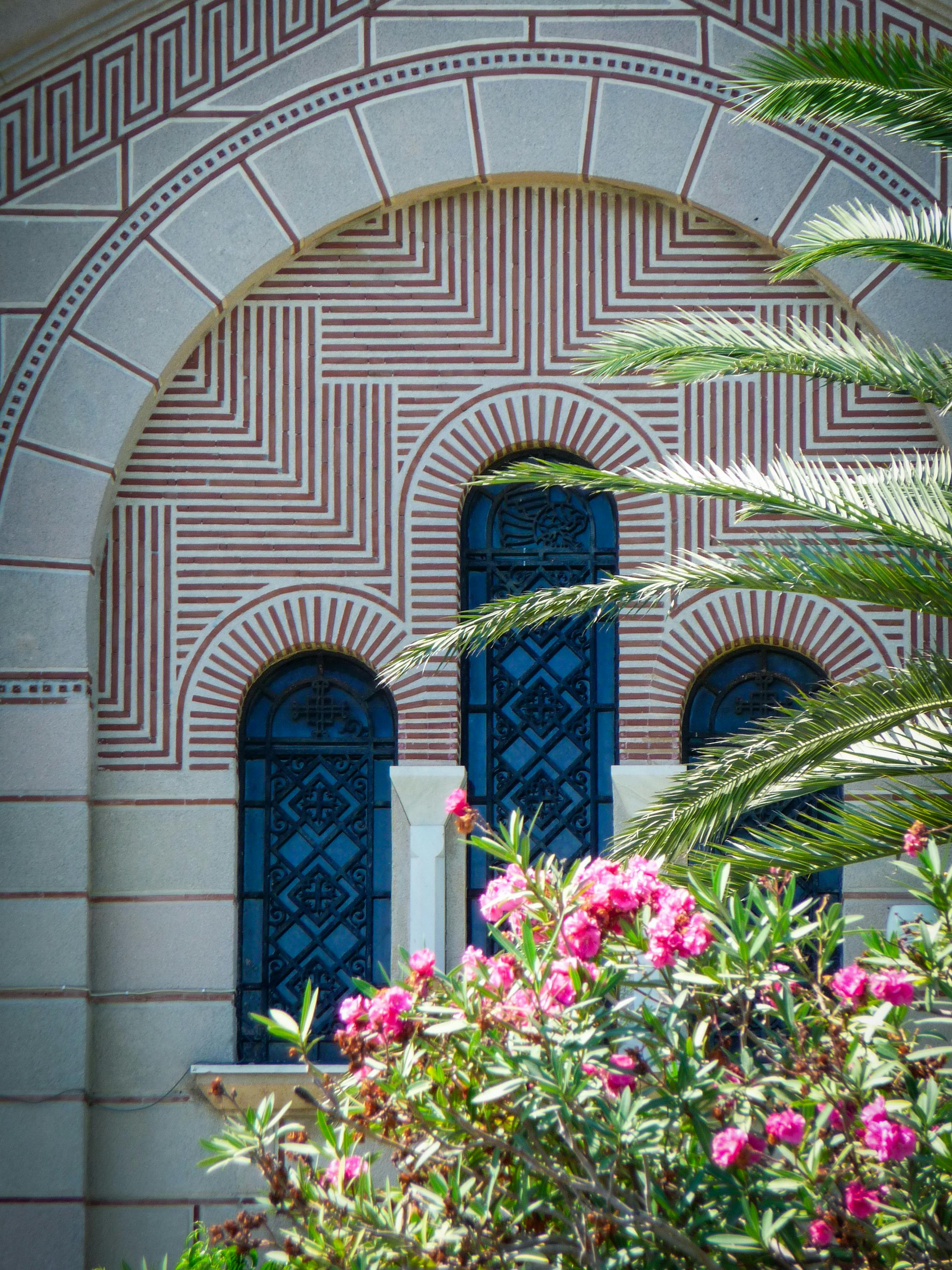 Ornate Arched Windows of Greek Church in Athens · Free Stock Photo