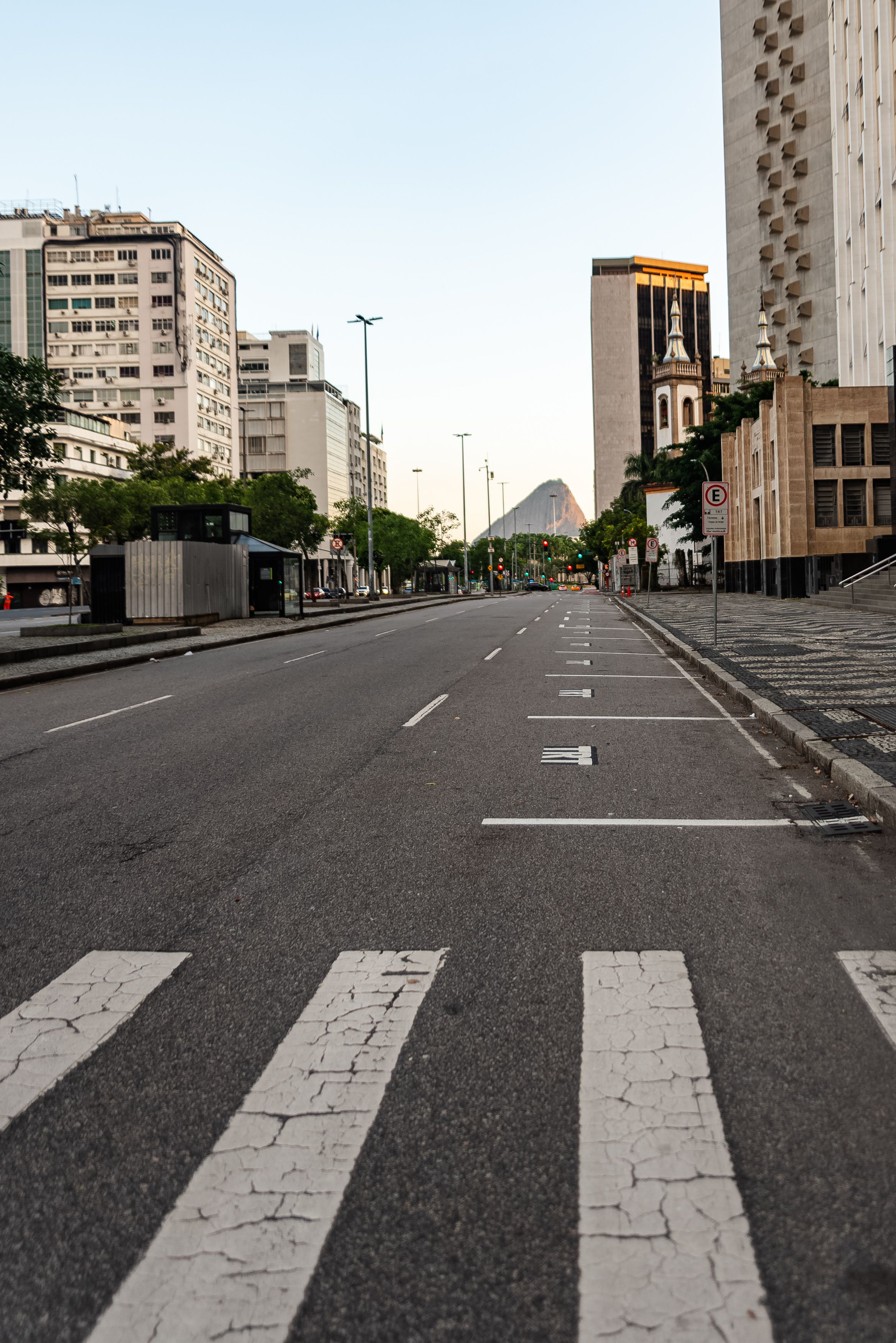 Empty Street in Rio de Janeiro with Cityscape View · Free Stock Photo
