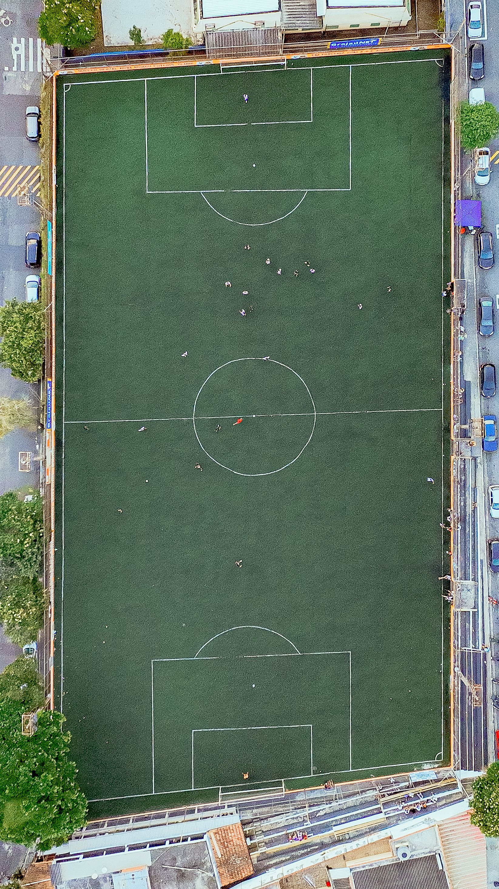 Aerial View of Soccer Field with Players · Free Stock Photo