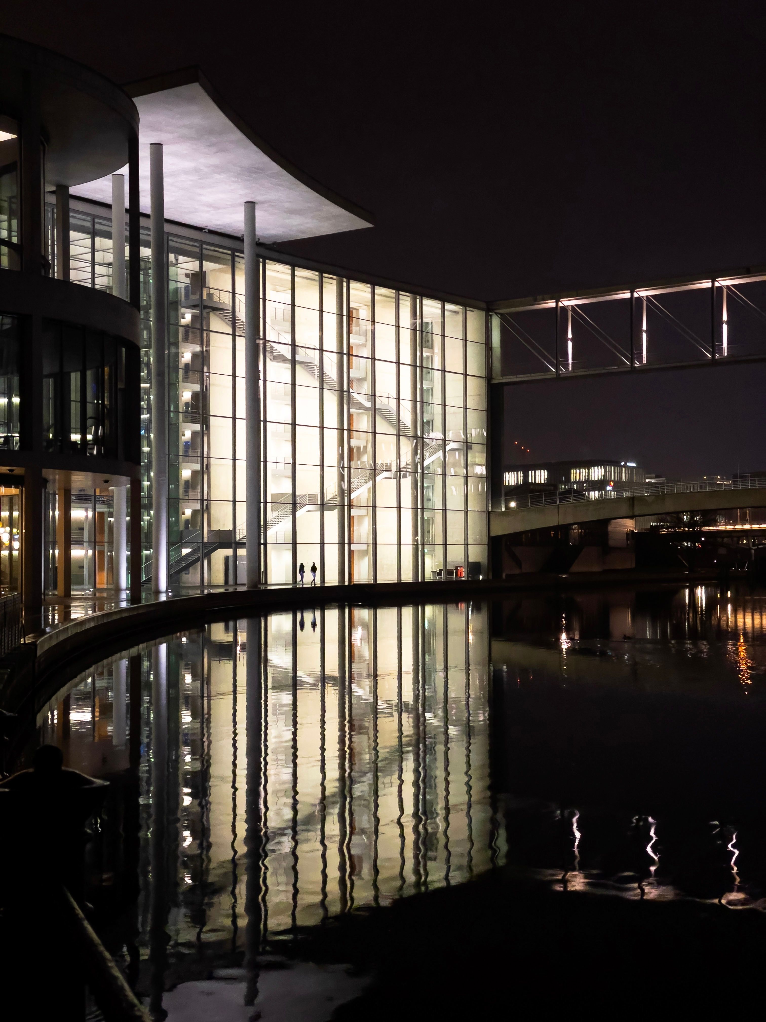 Modern Architectural Building at Night · Free Stock Photo
