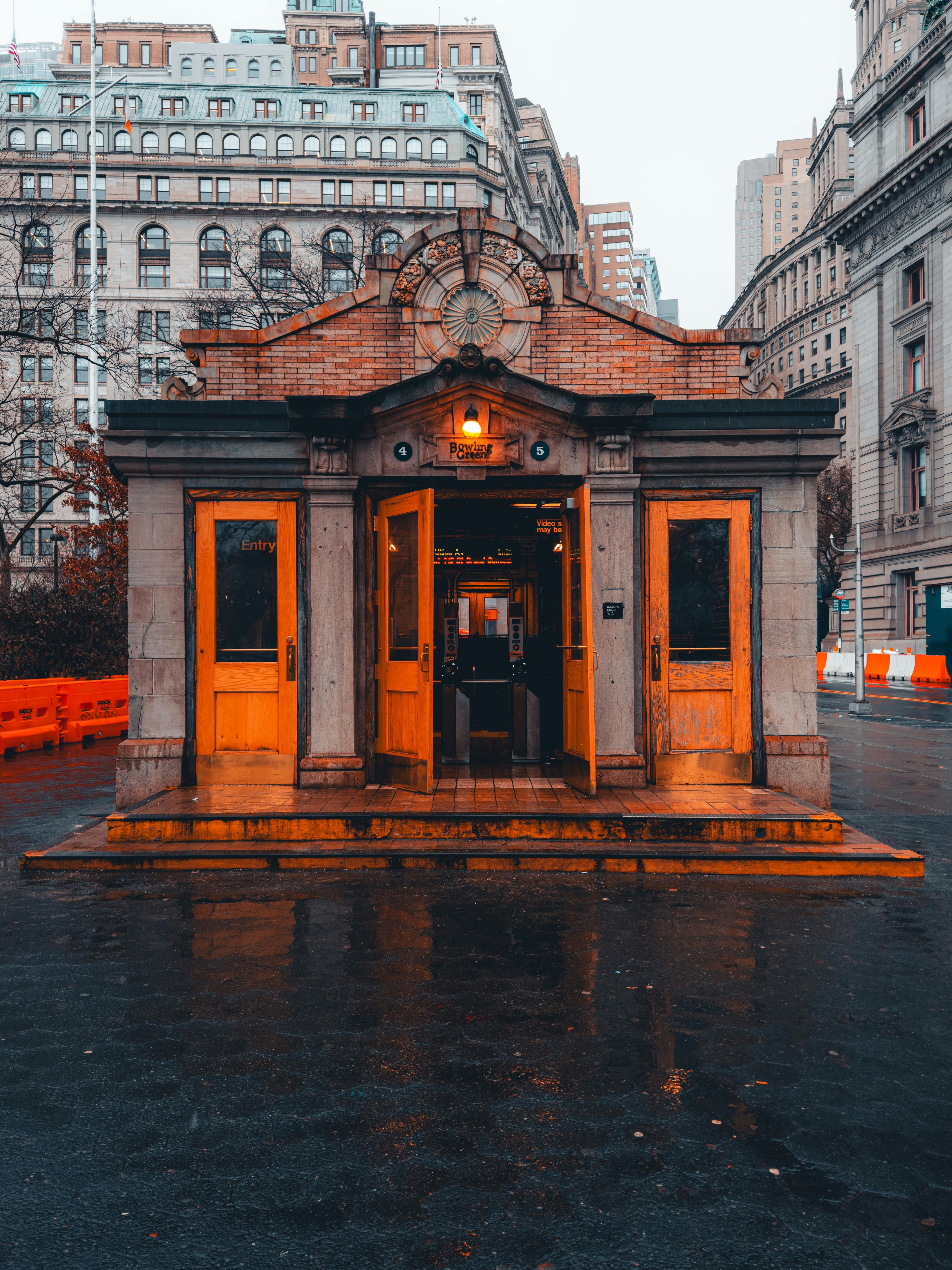 Old Subway Entrance in Urban Autumn Setting · Free Stock Photo