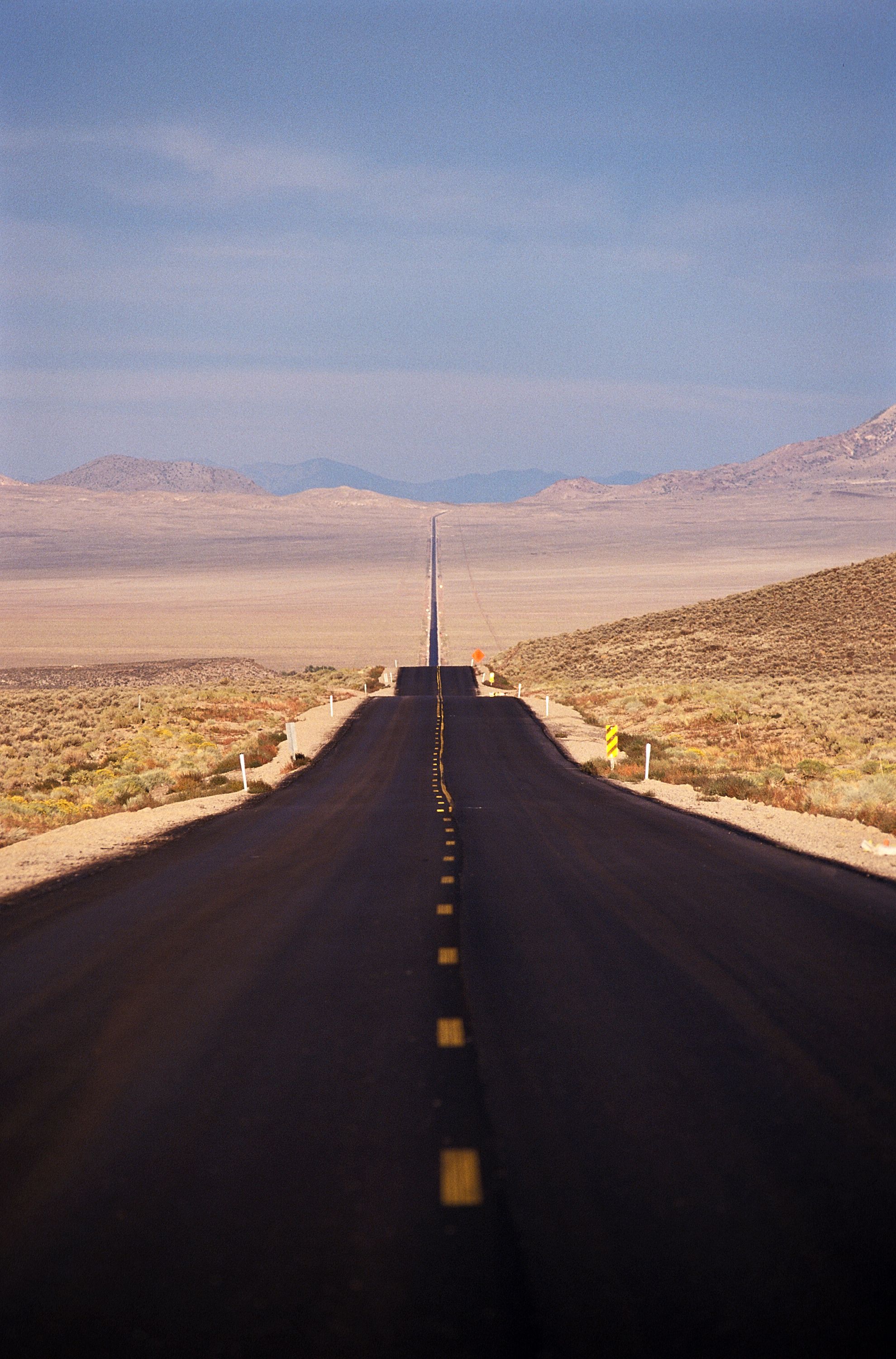Desert Highway Stretching through Nevada · Free Stock Photo