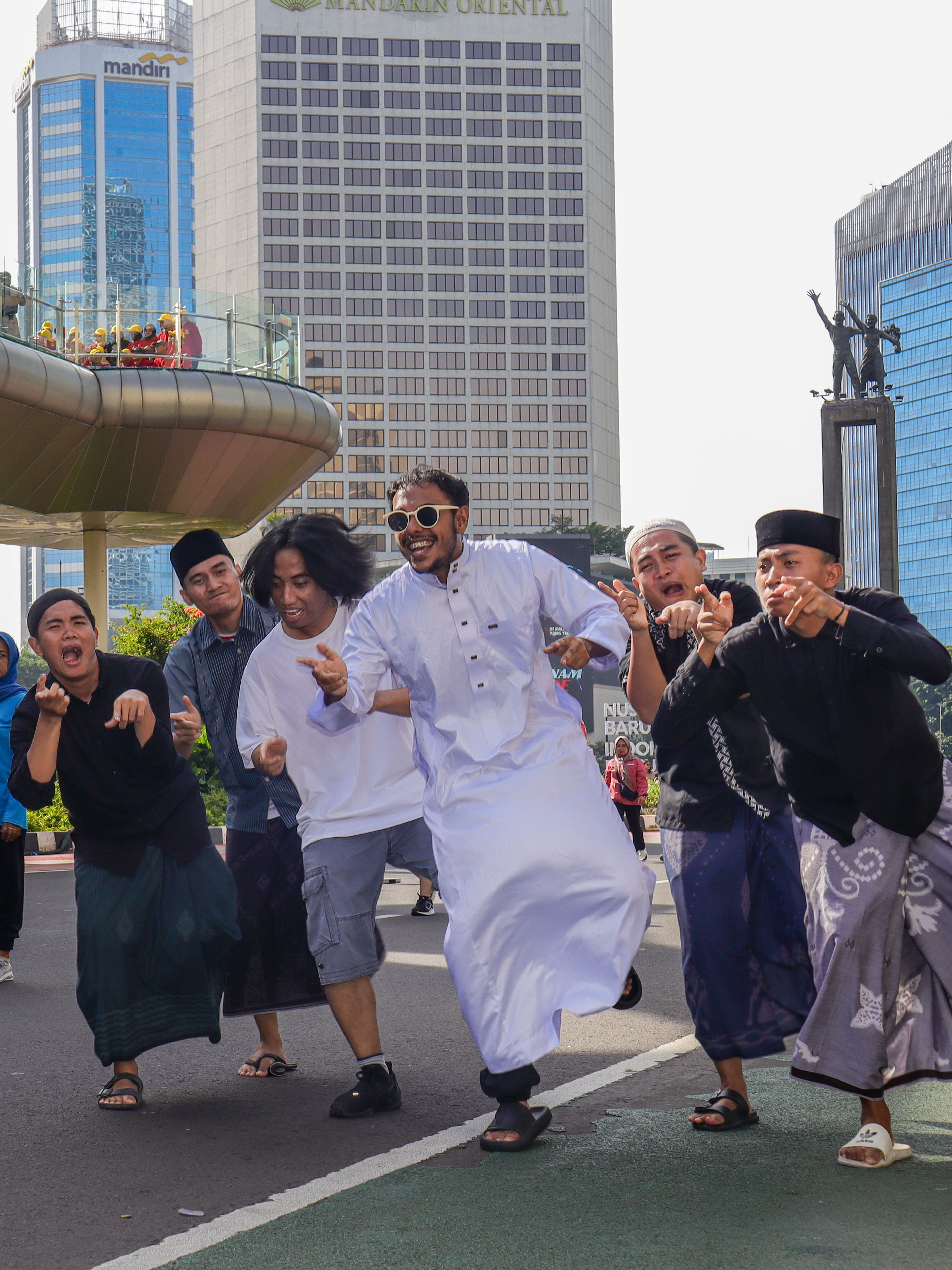 Vibrant Street Scene with Group Celebrating · Free Stock Photo