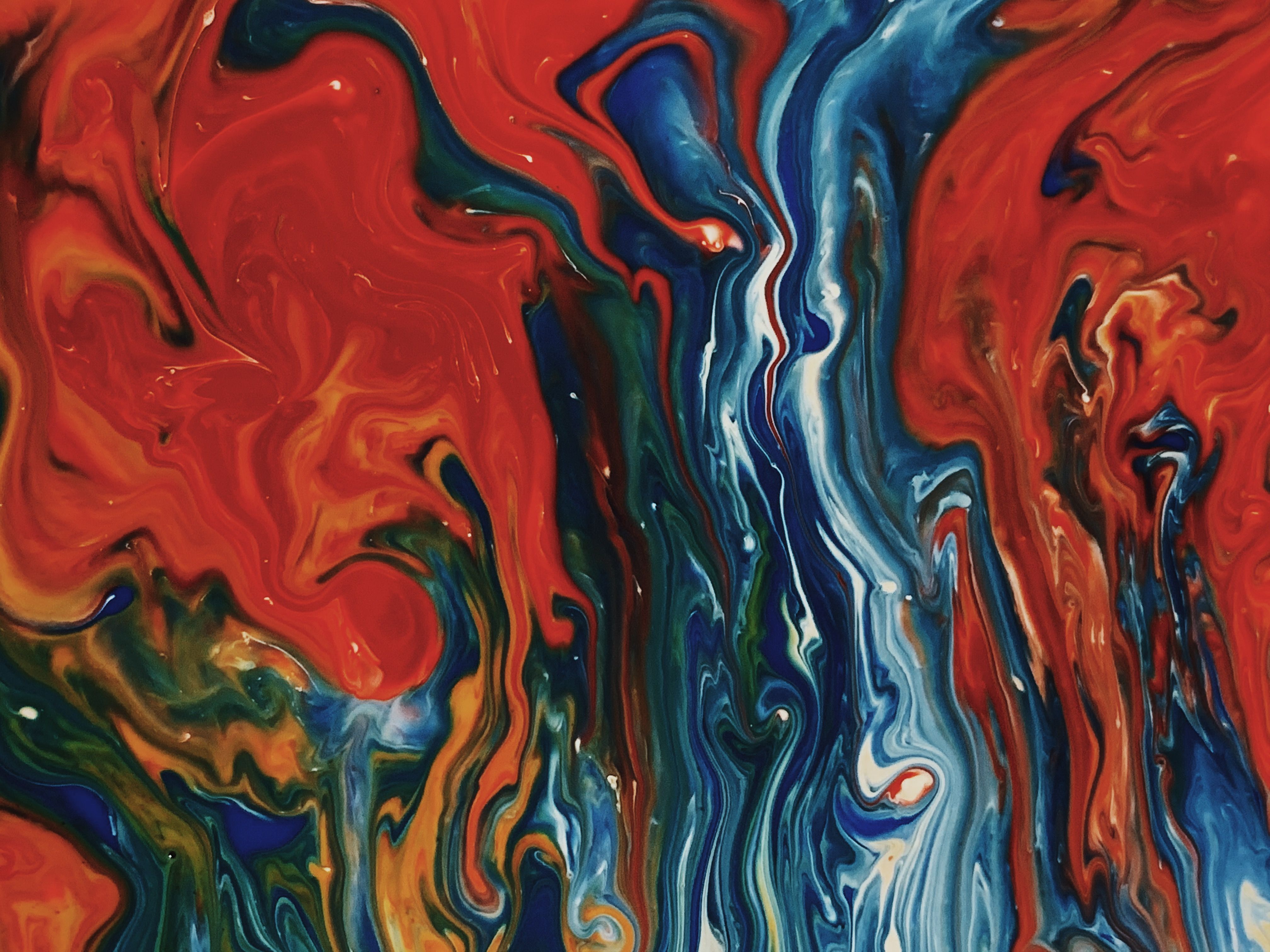 Blue and Multicolored Abstract Painting · Free Stock Photo