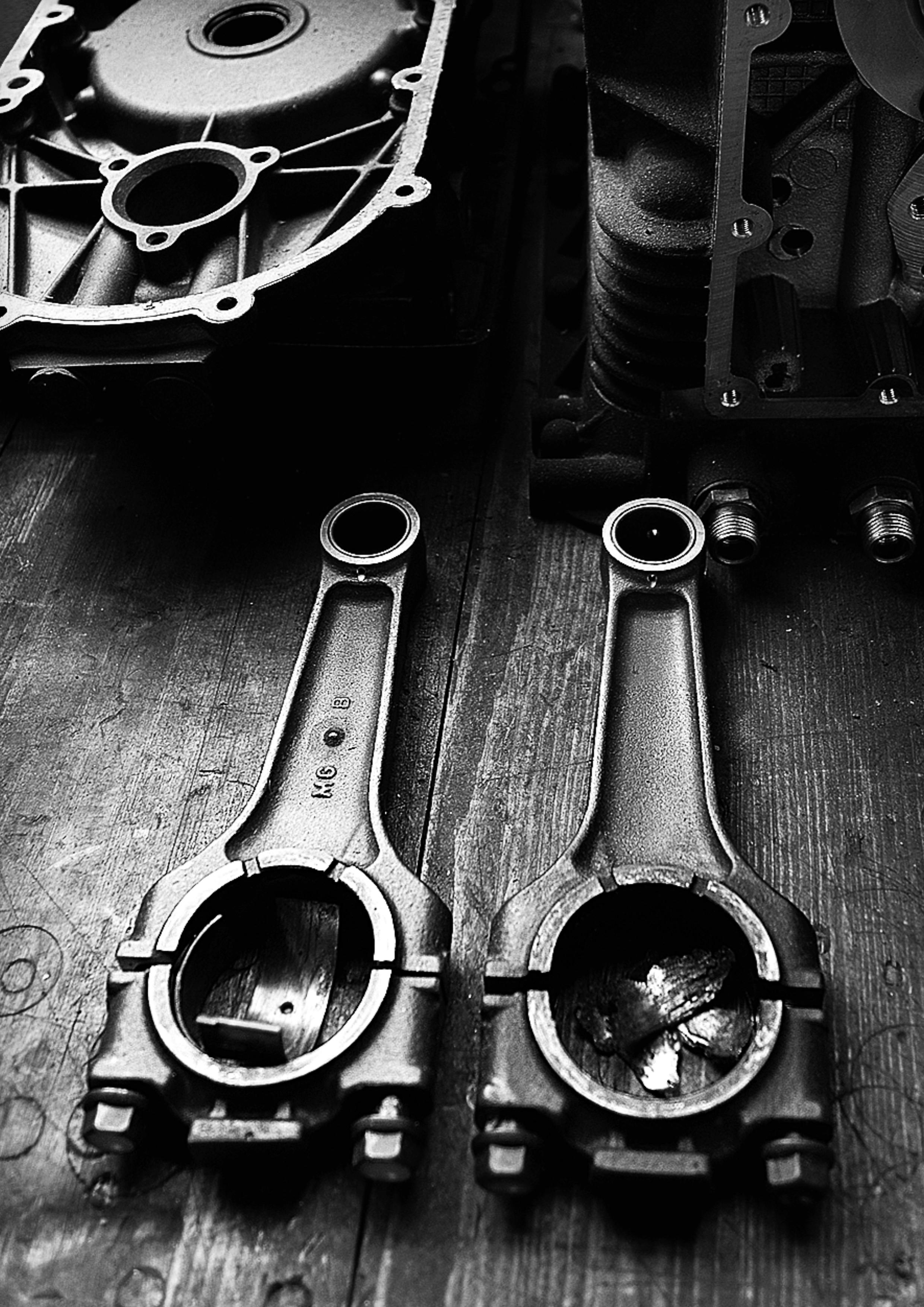 Industrial Black and White Engine Components · Free Stock Photo