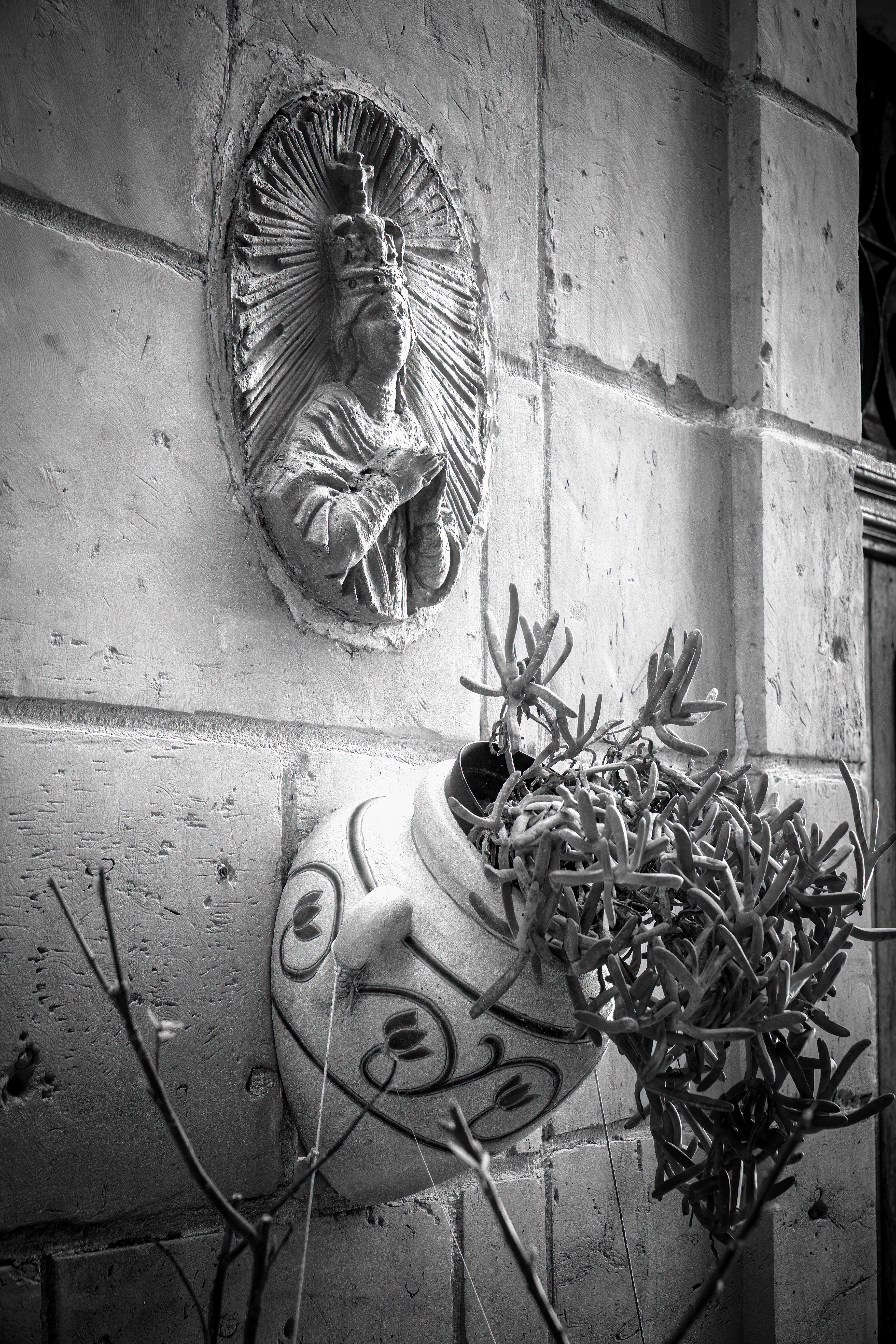 Traditional Maltese Wall Art with Planter · Free Stock Photo