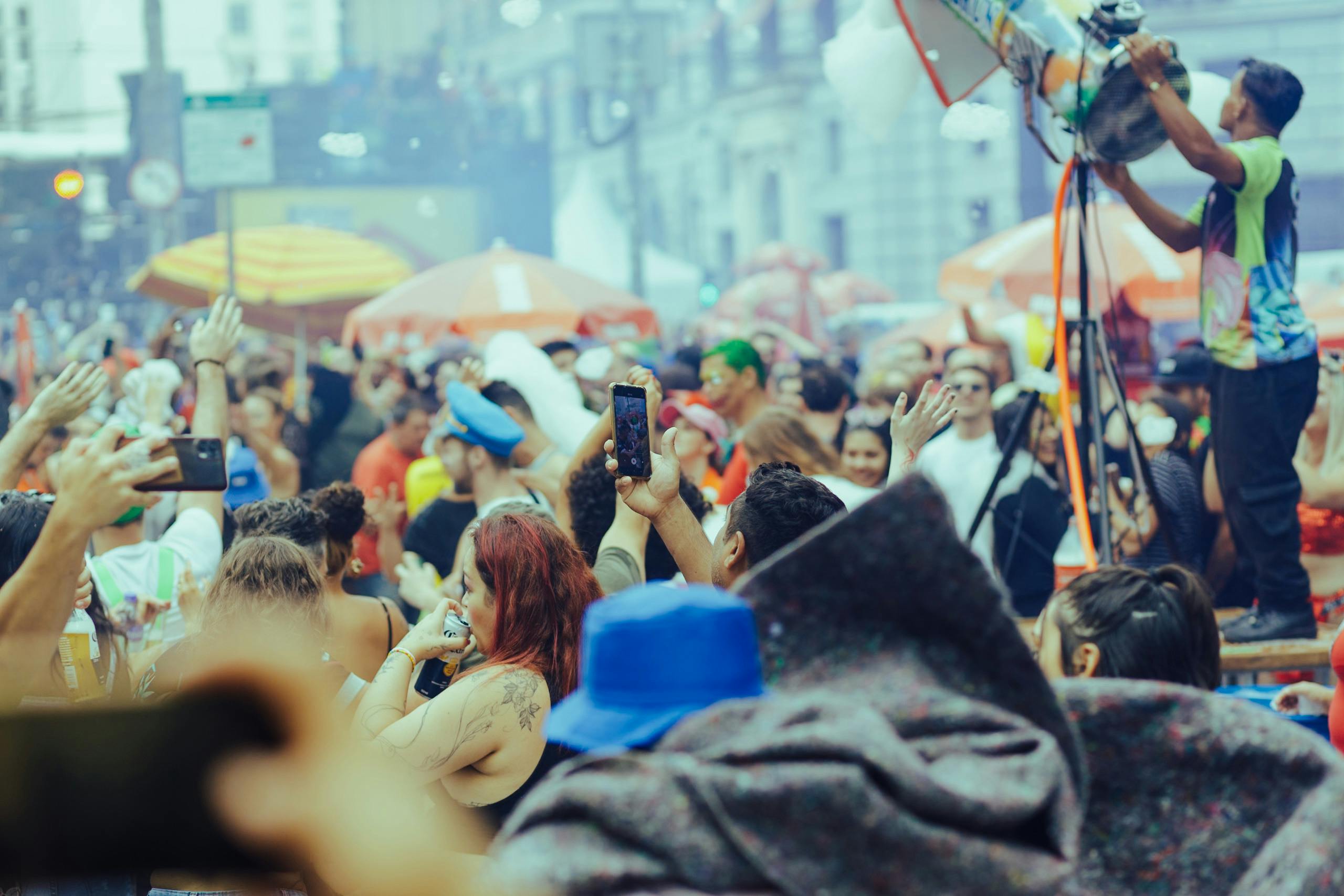 Vibrant Street Festival with Crowd Celebration · Free Stock Photo
