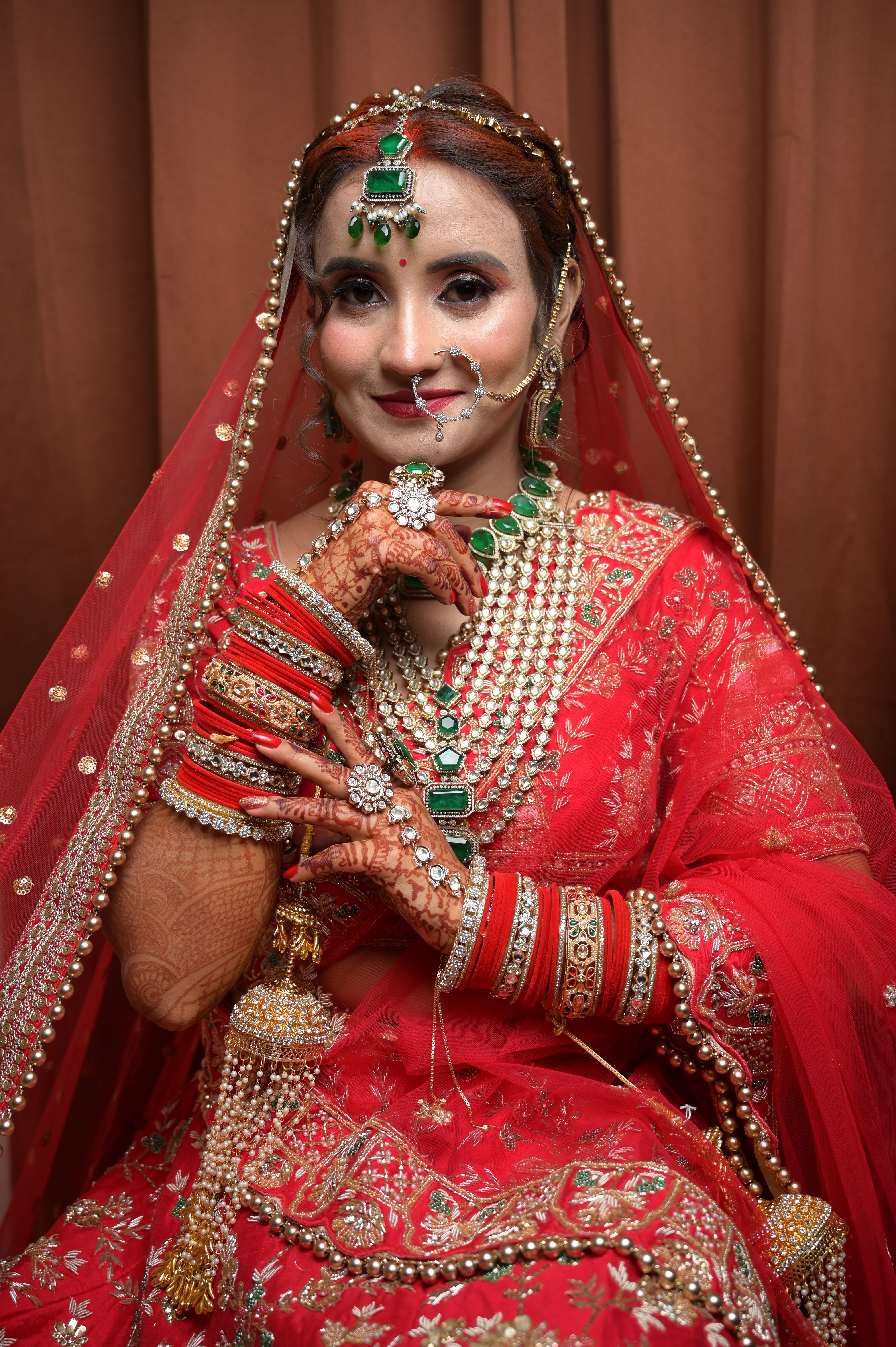Stunning Indian Bride in Red Traditional Attire · Free Stock Photo