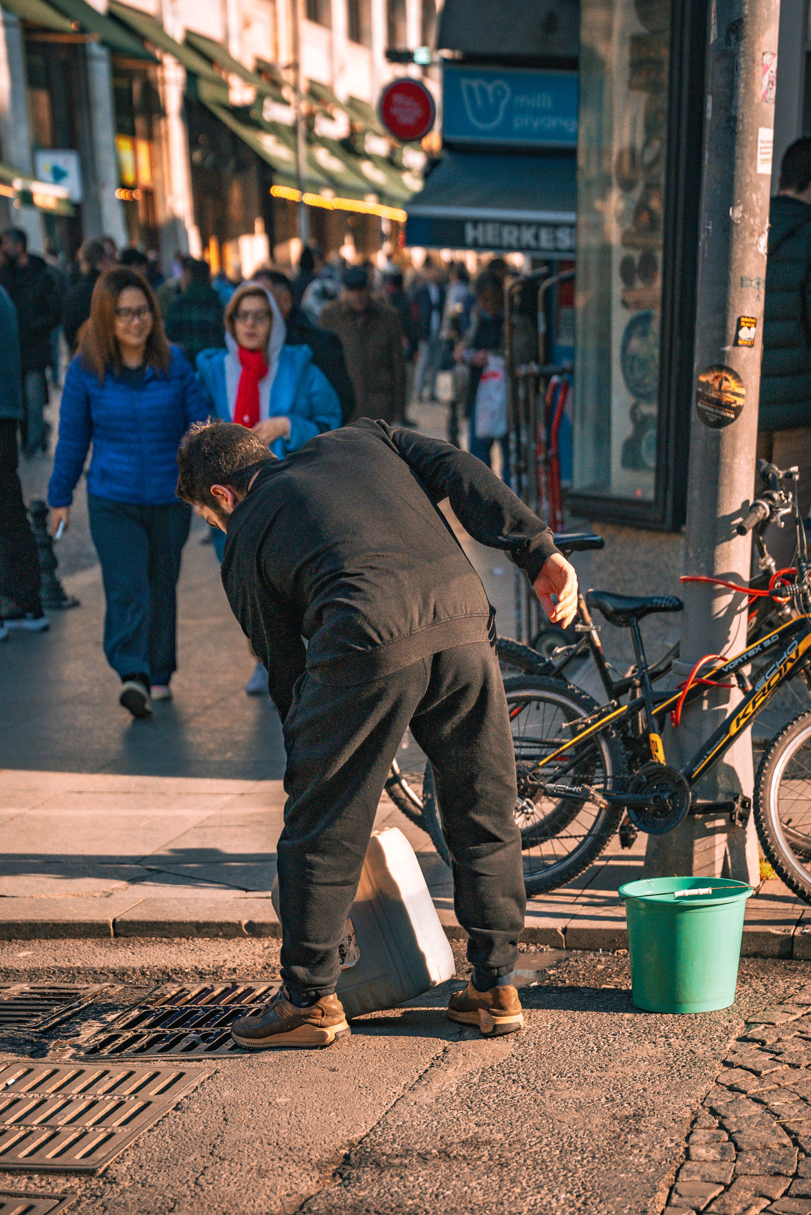 Street Scene Cleanup in Urban Setting · Free Stock Photo