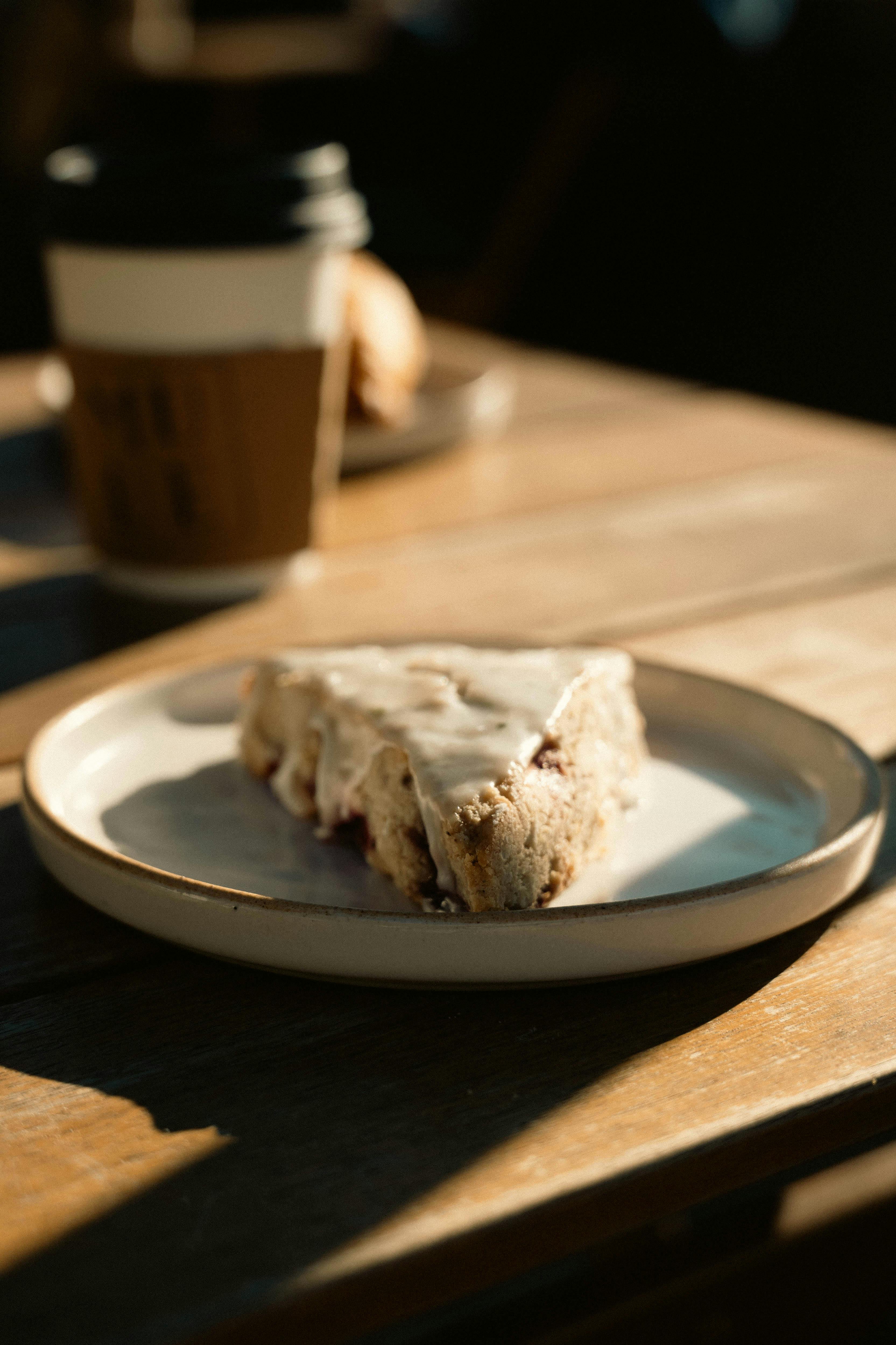 Rustic Coffee Shop Scone on Wooden Table · Free Stock Photo