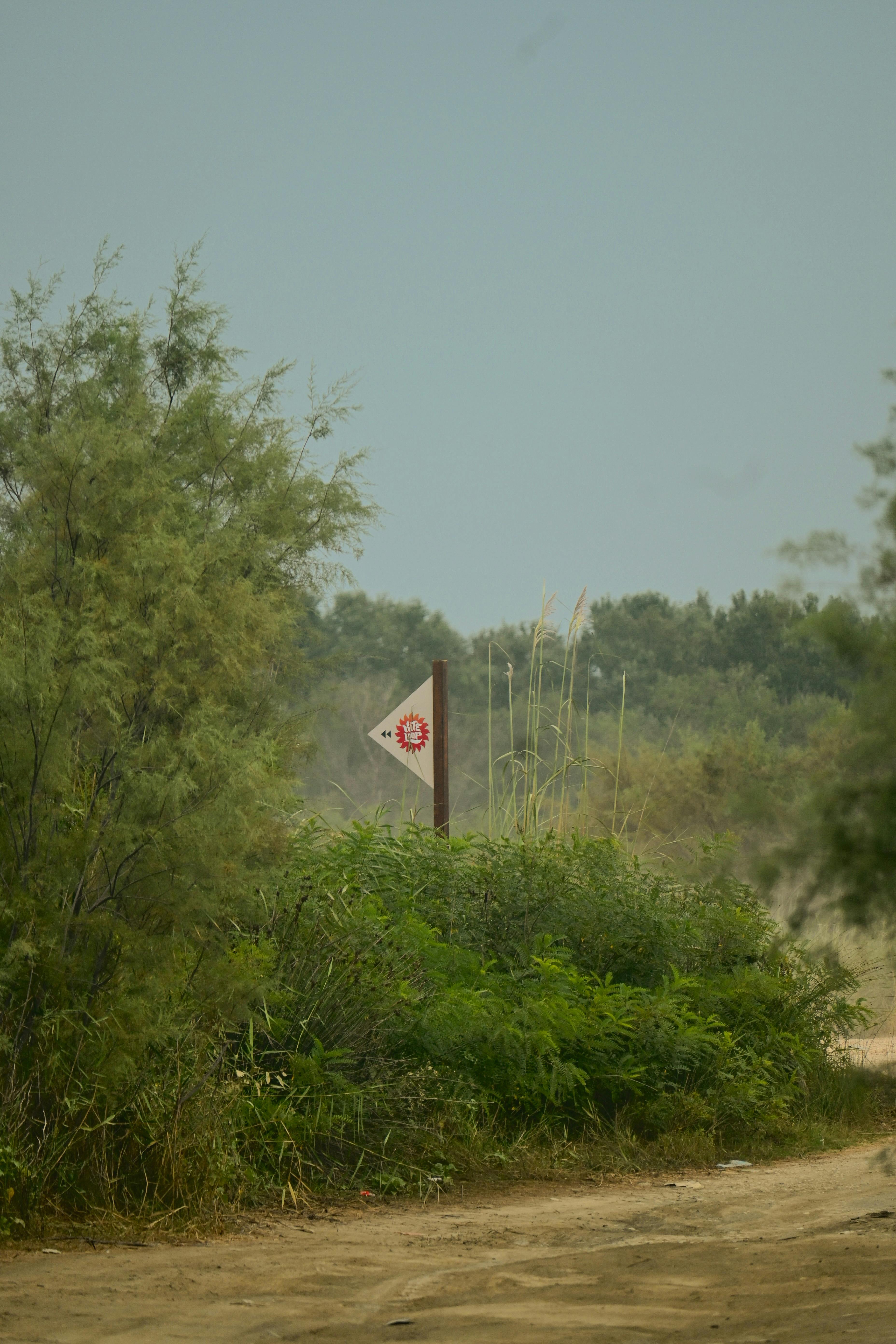 Secluded Pathway with Red Warning Sign · Free Stock Photo