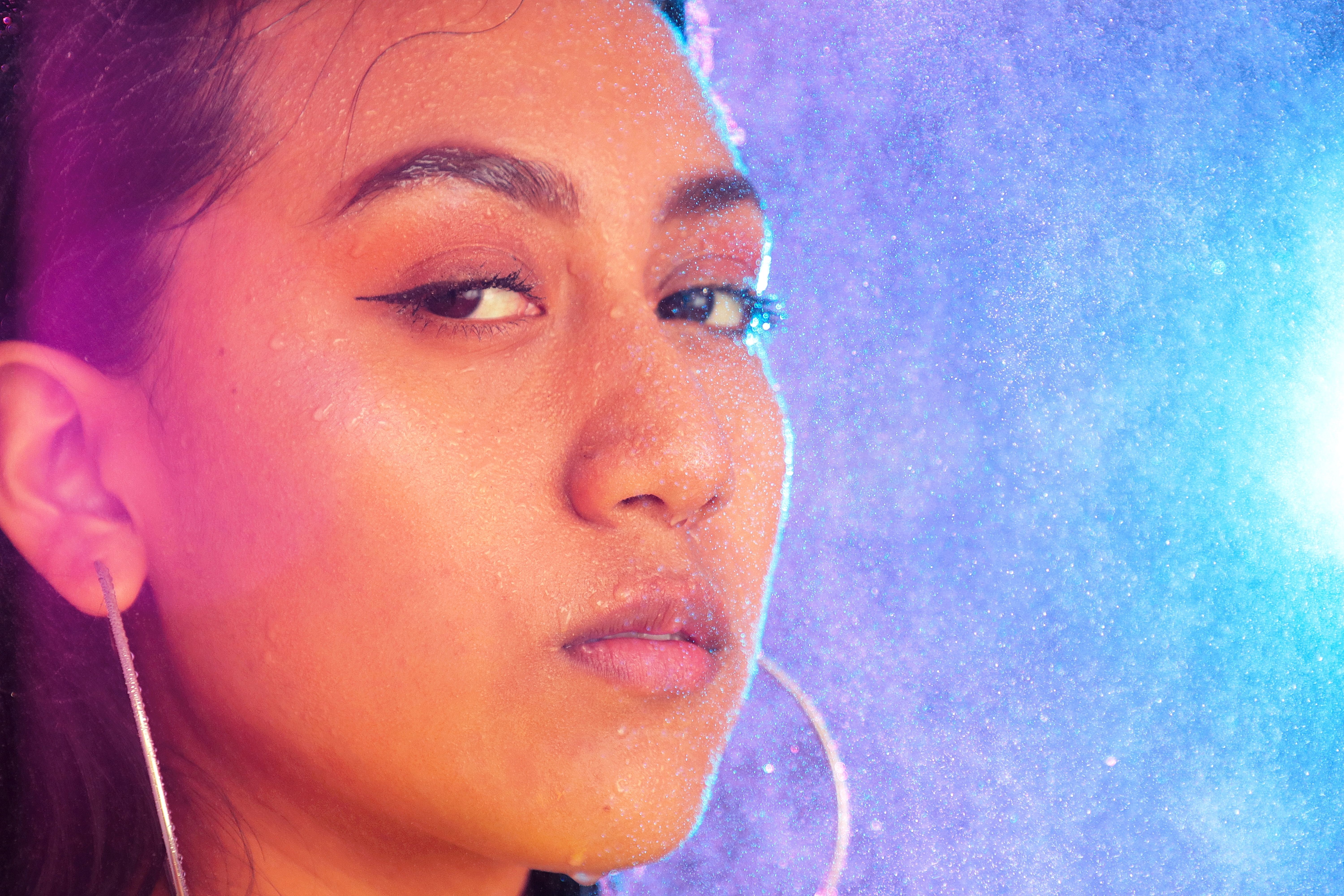 Captivating Portrait with Vibrant Lighting · Free Stock Photo