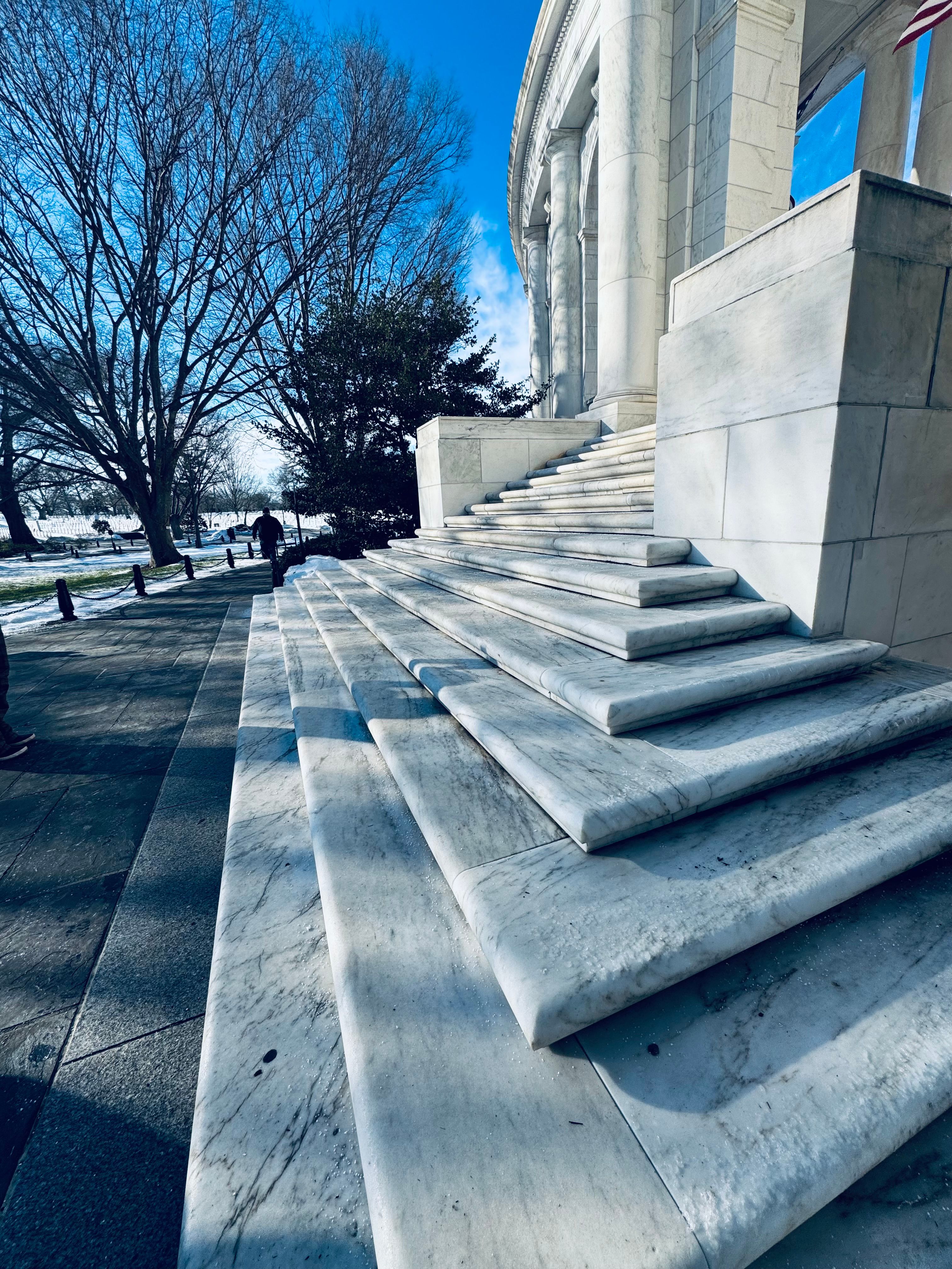 Iconic Steps Leading to Monument with Blue Sky · Free Stock Photo