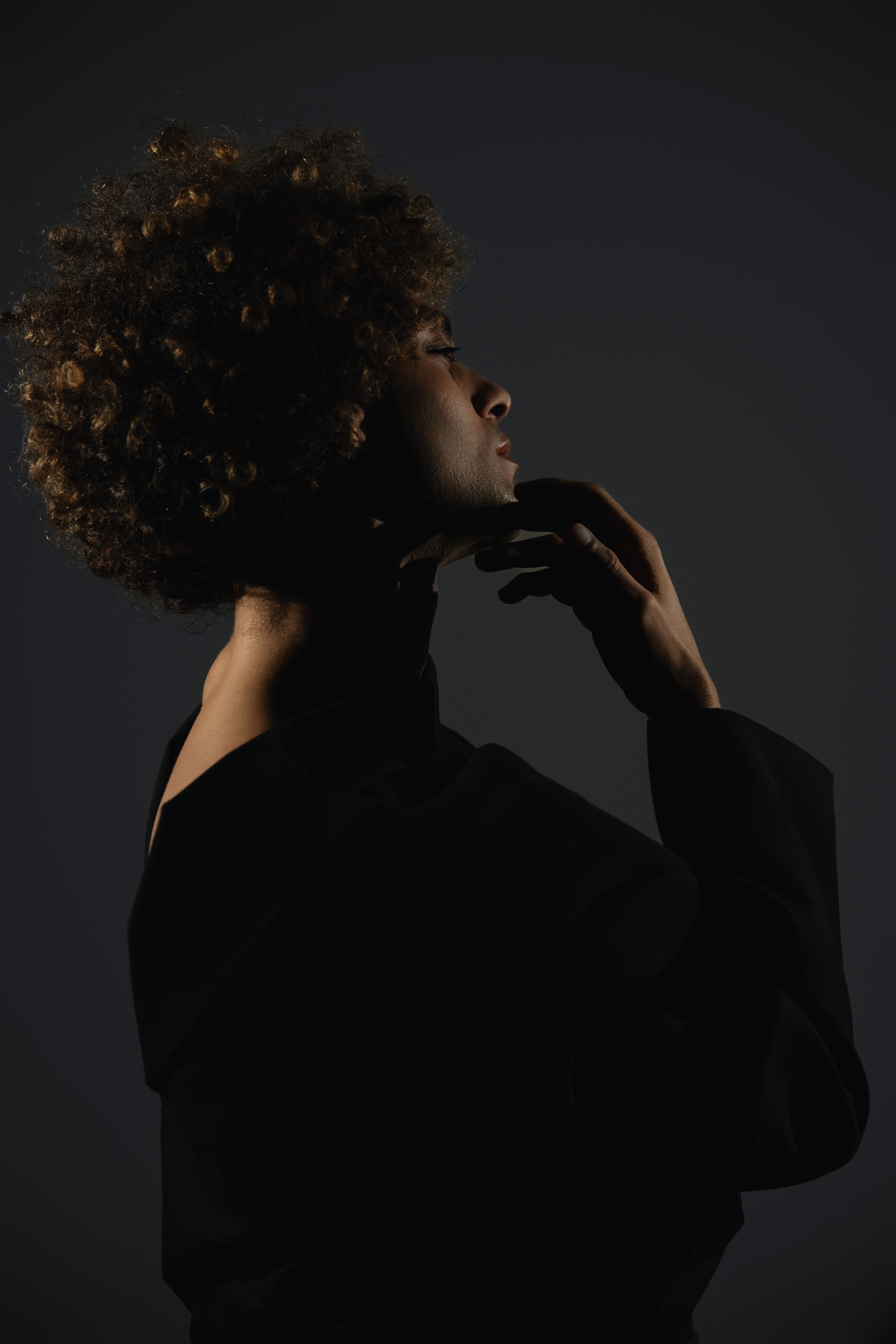 Dramatic Side Profile Portrait in Low-Key Lighting · Free Stock Photo