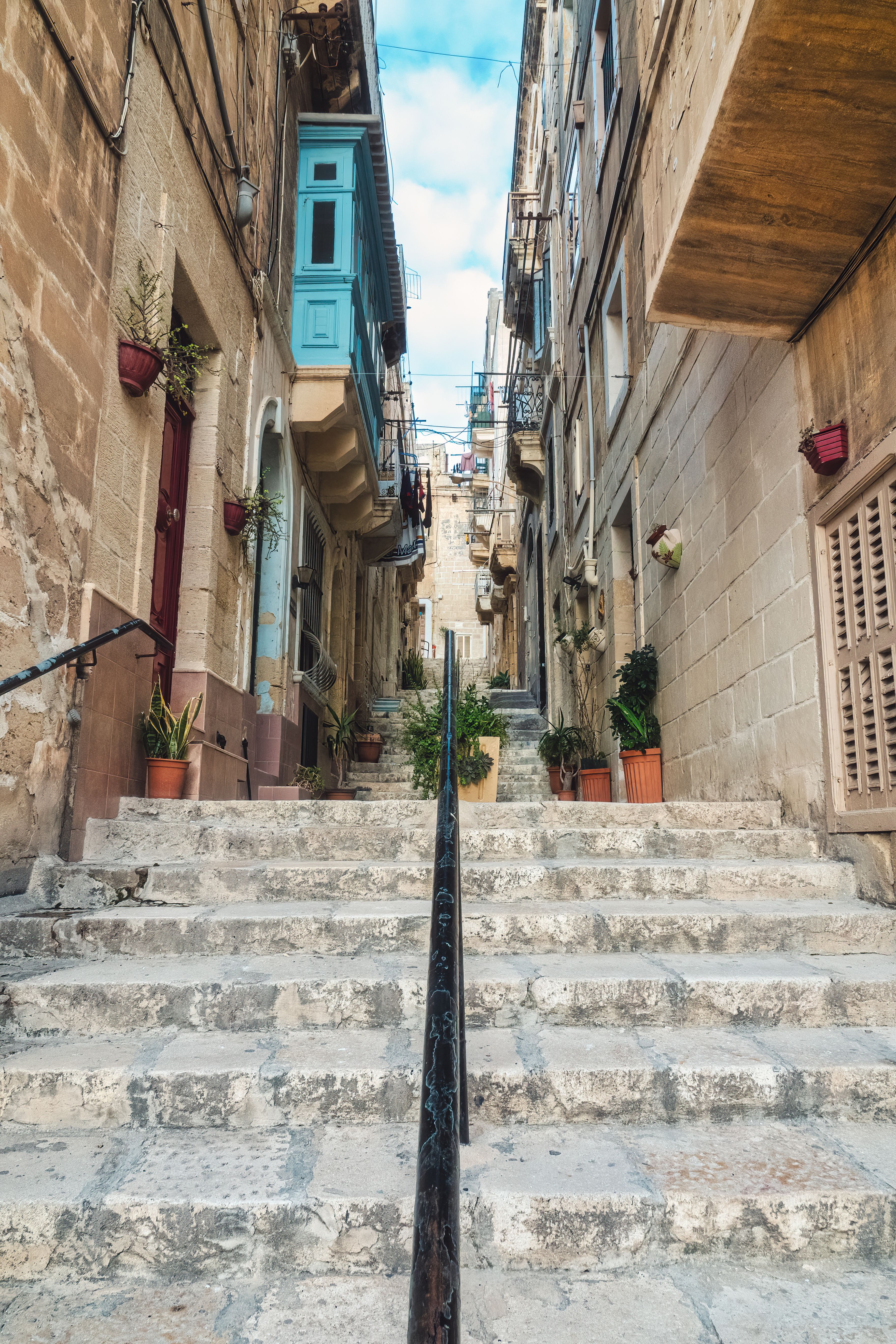 Charming Narrow Stone Staircase in Malta · Free Stock Photo