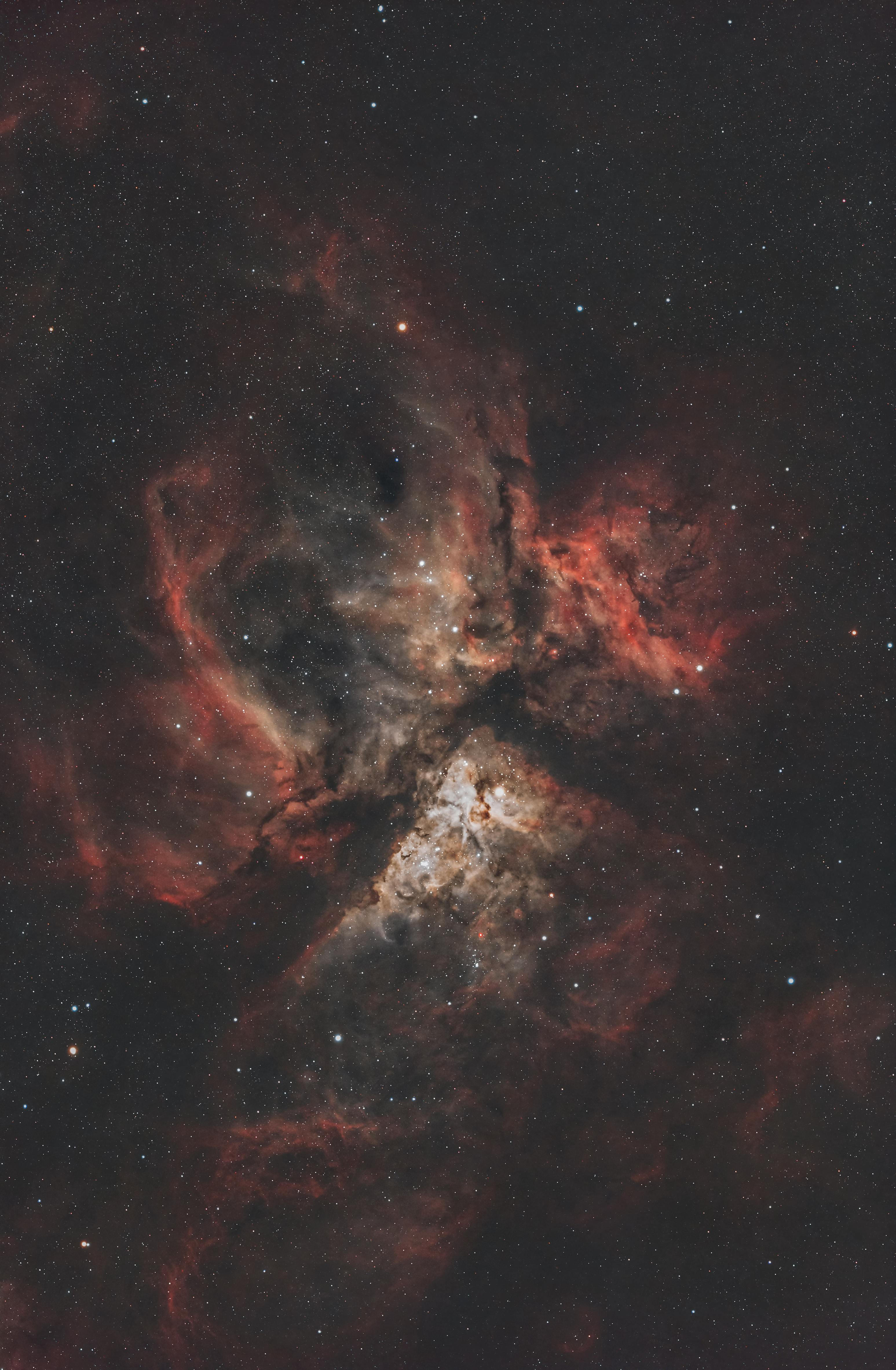 Stunning Red Nebula in Starry Night Sky · Free Stock Photo