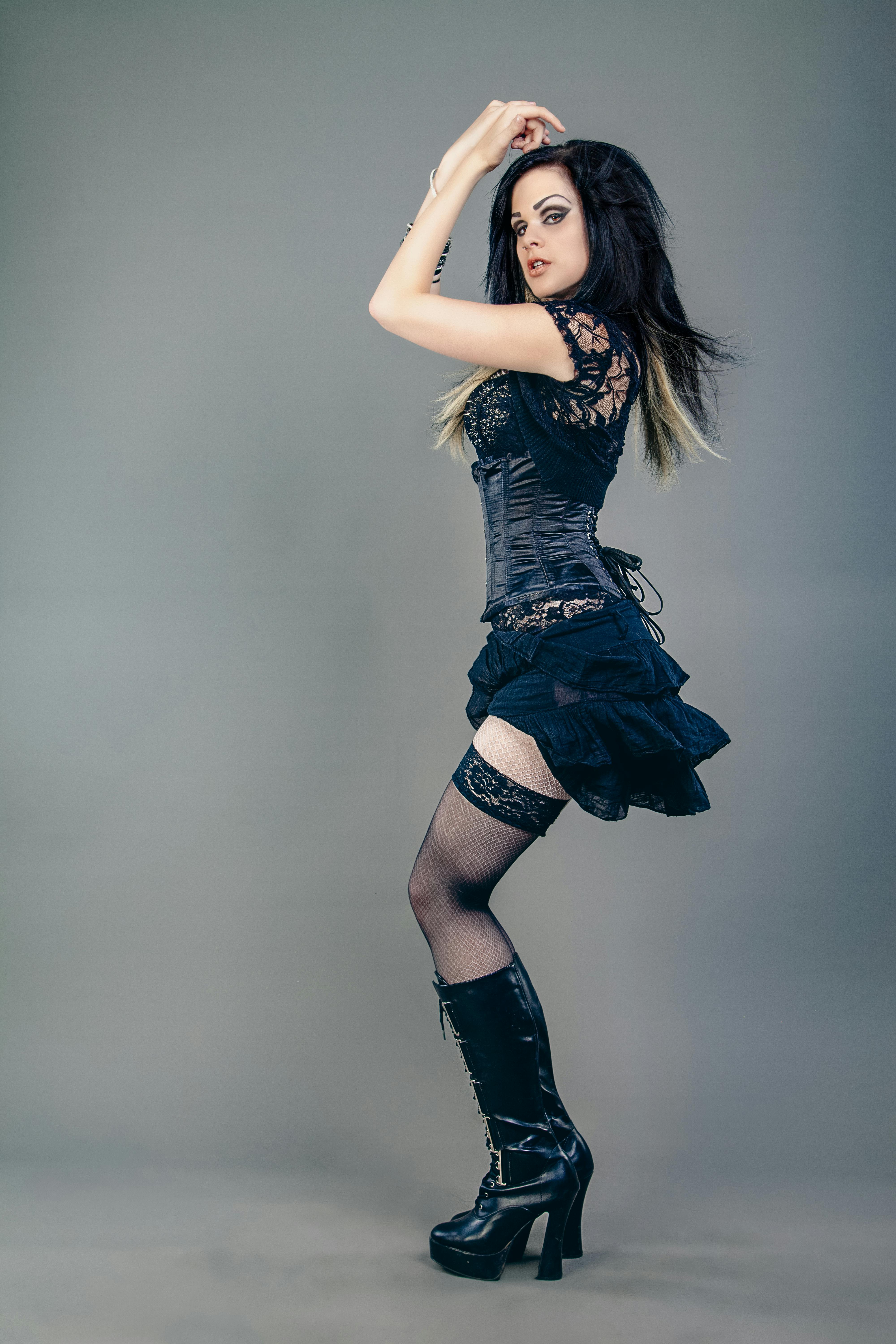 Stylish Gothic Fashion Portrait in Studio · Free Stock Photo