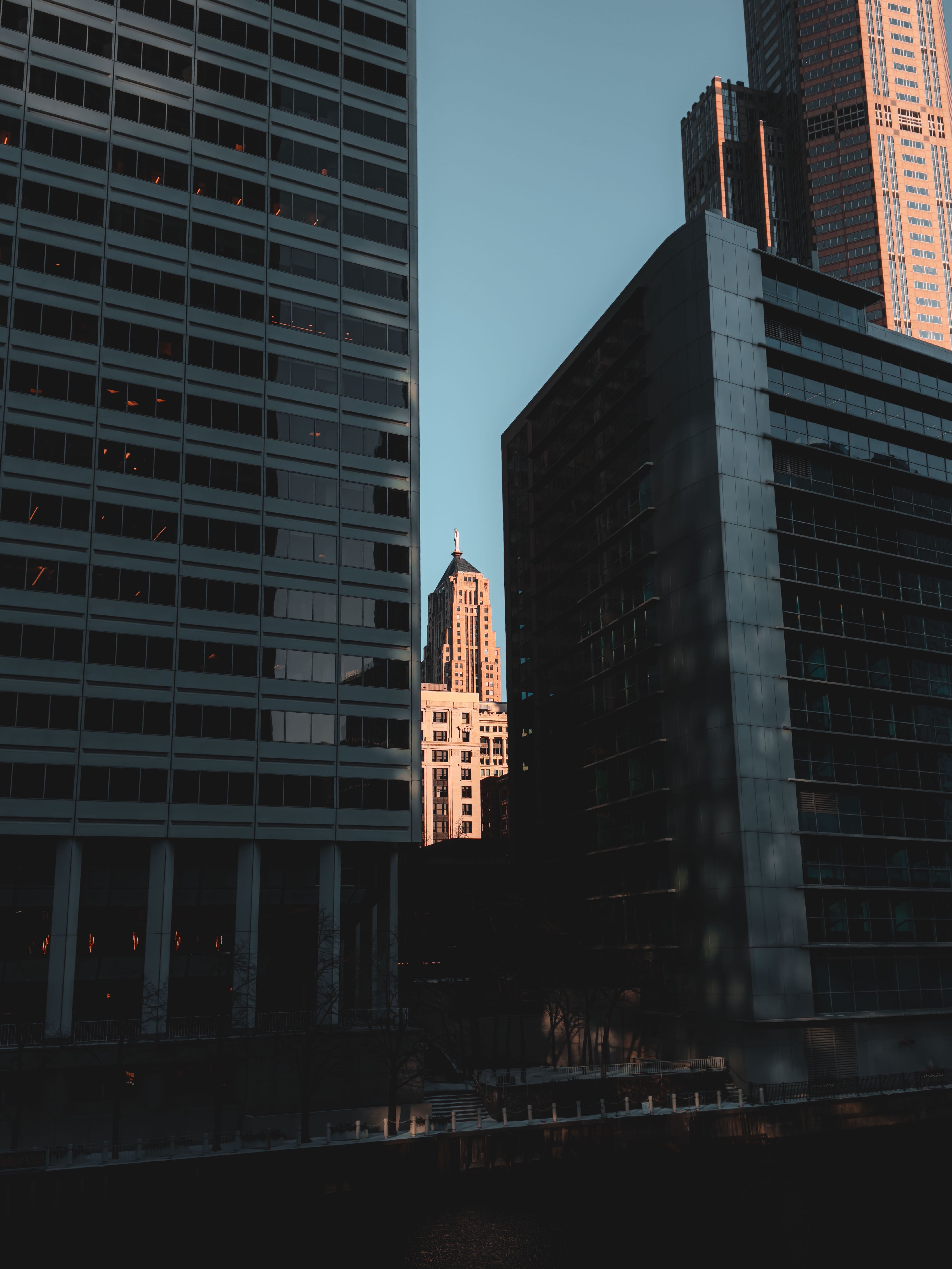 Modern Urban Skyscrapers with Classic Architecture Contrast · Free ...