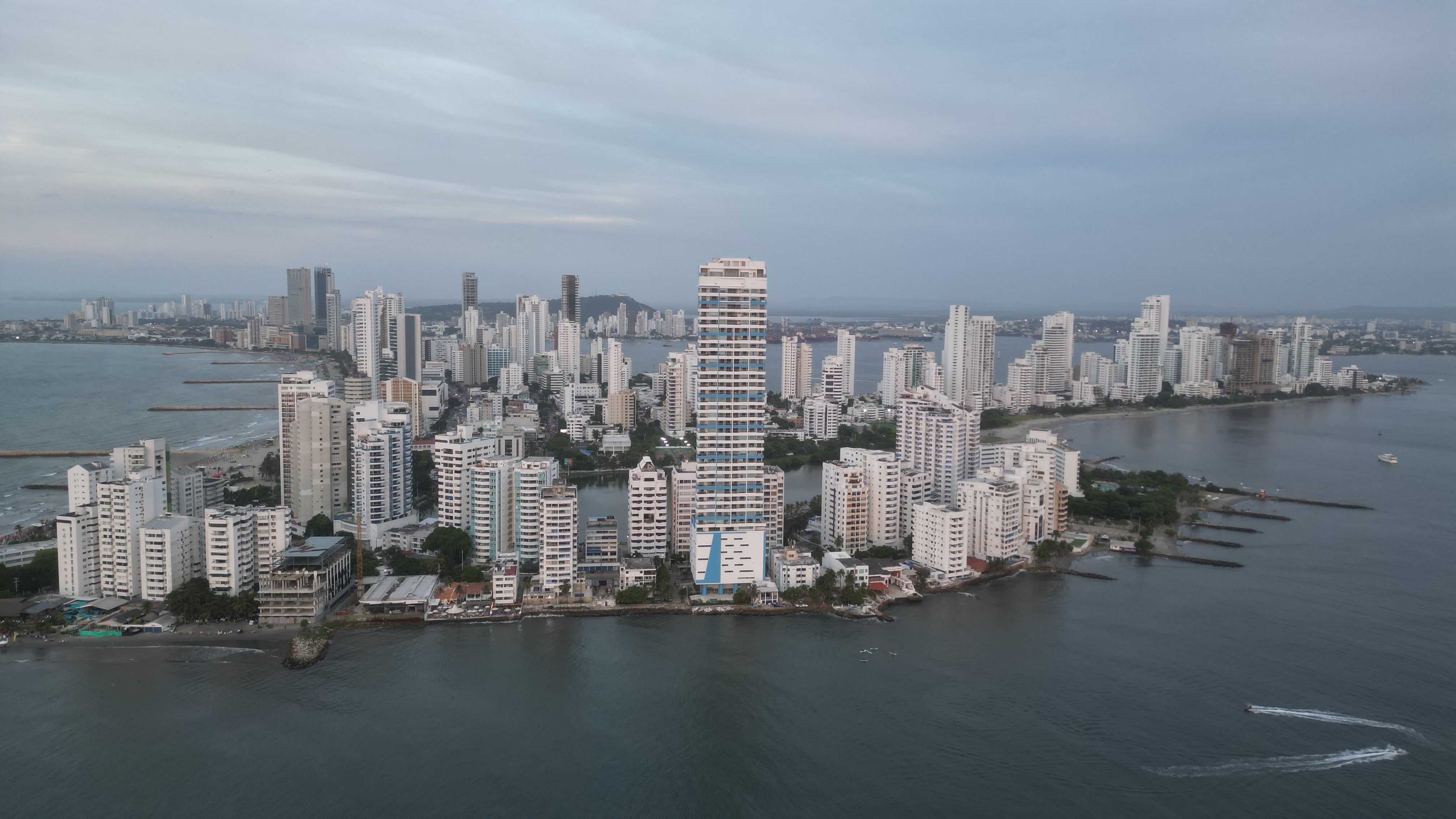 Aerial View of Cartagena Skyline by the Sea · Free Stock Photo