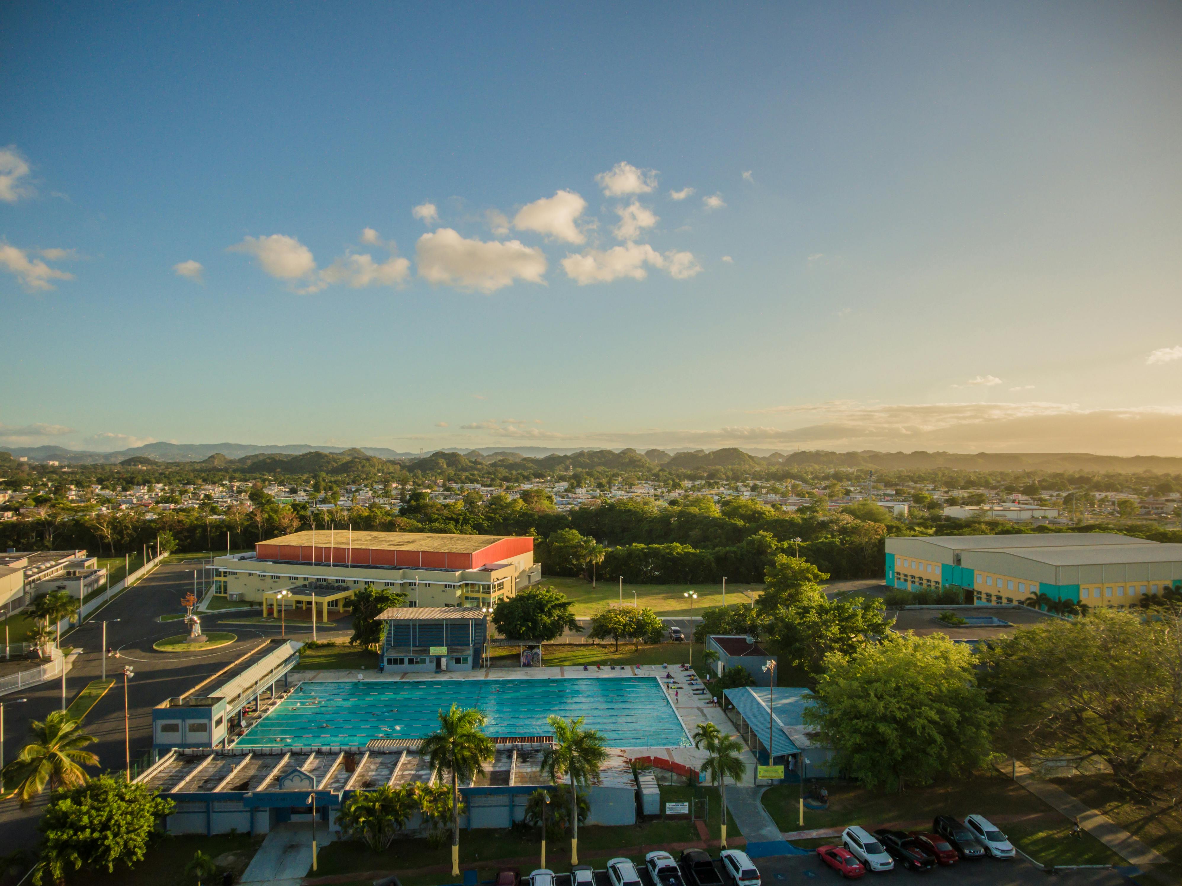 Aerial View of Green Trees and Swimming Pool · Free Stock Photo