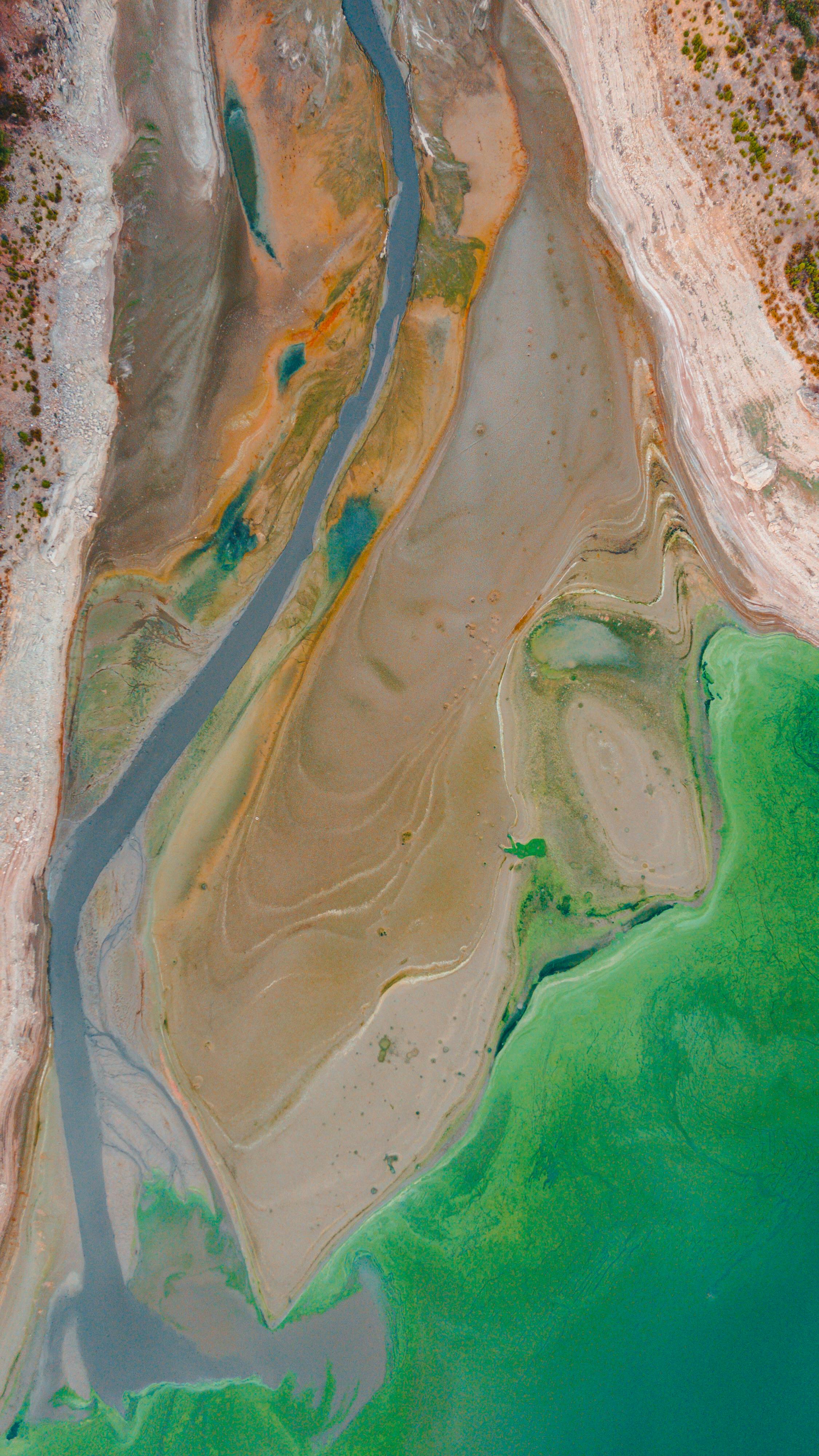 Aerial View of Dried Riverbed and Colors in Türkiye · Free Stock Photo