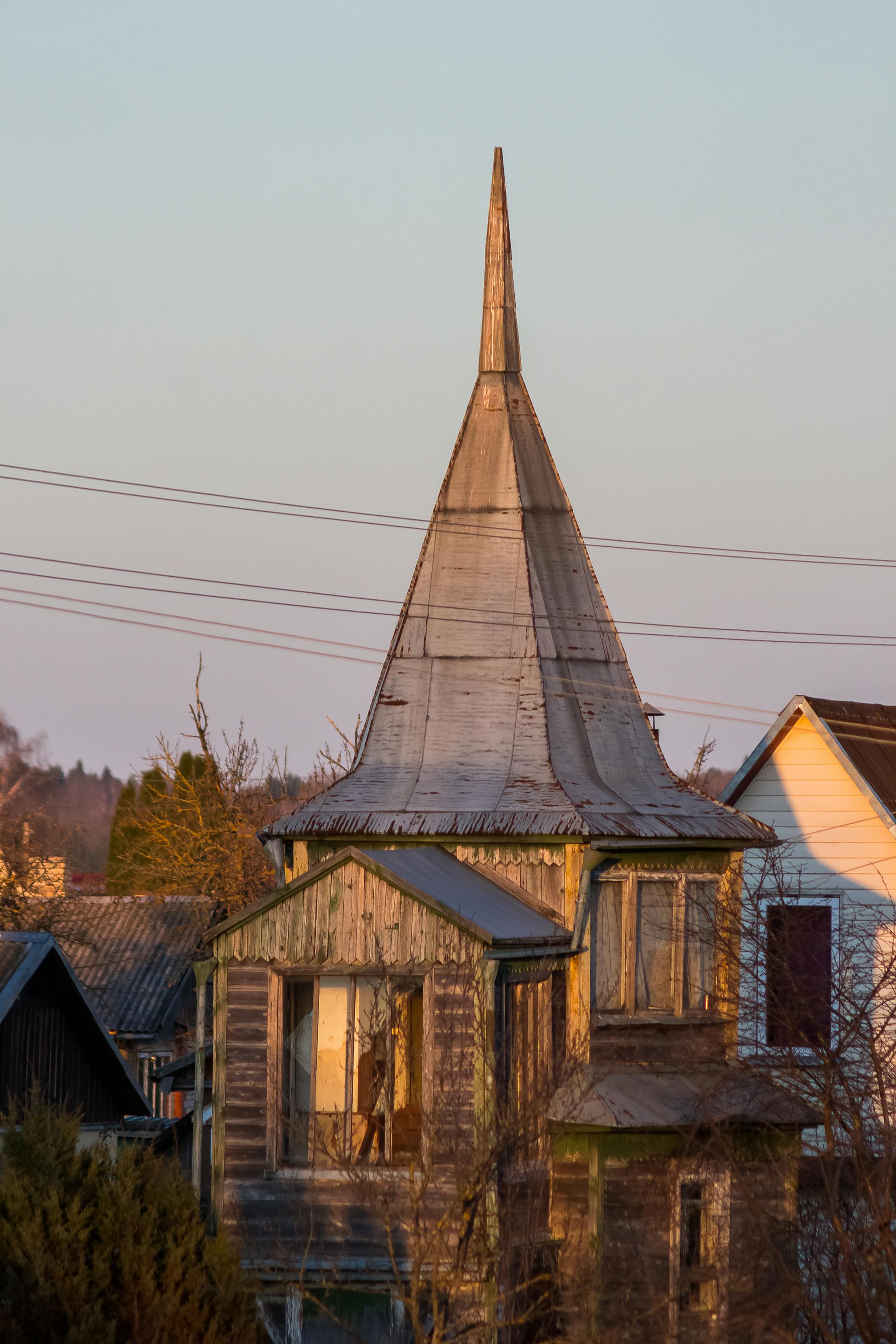 Rustic Wooden Church Steeple at Sunset · Free Stock Photo