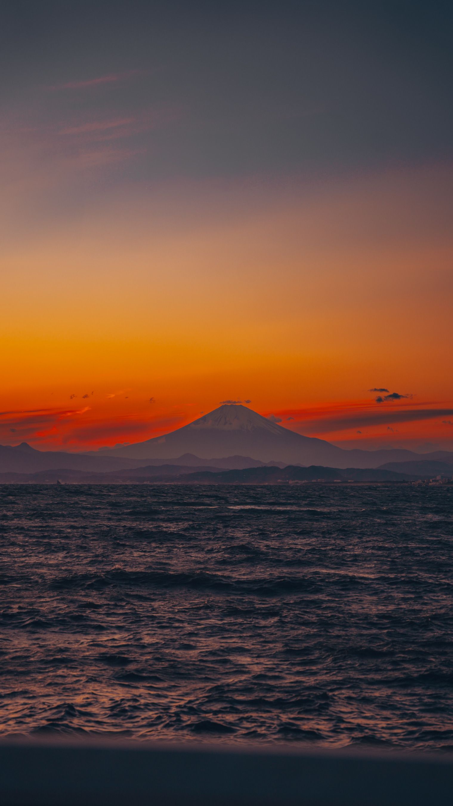 Scenic Sunset View of Mount Fuji from Kamakura · Free Stock Photo