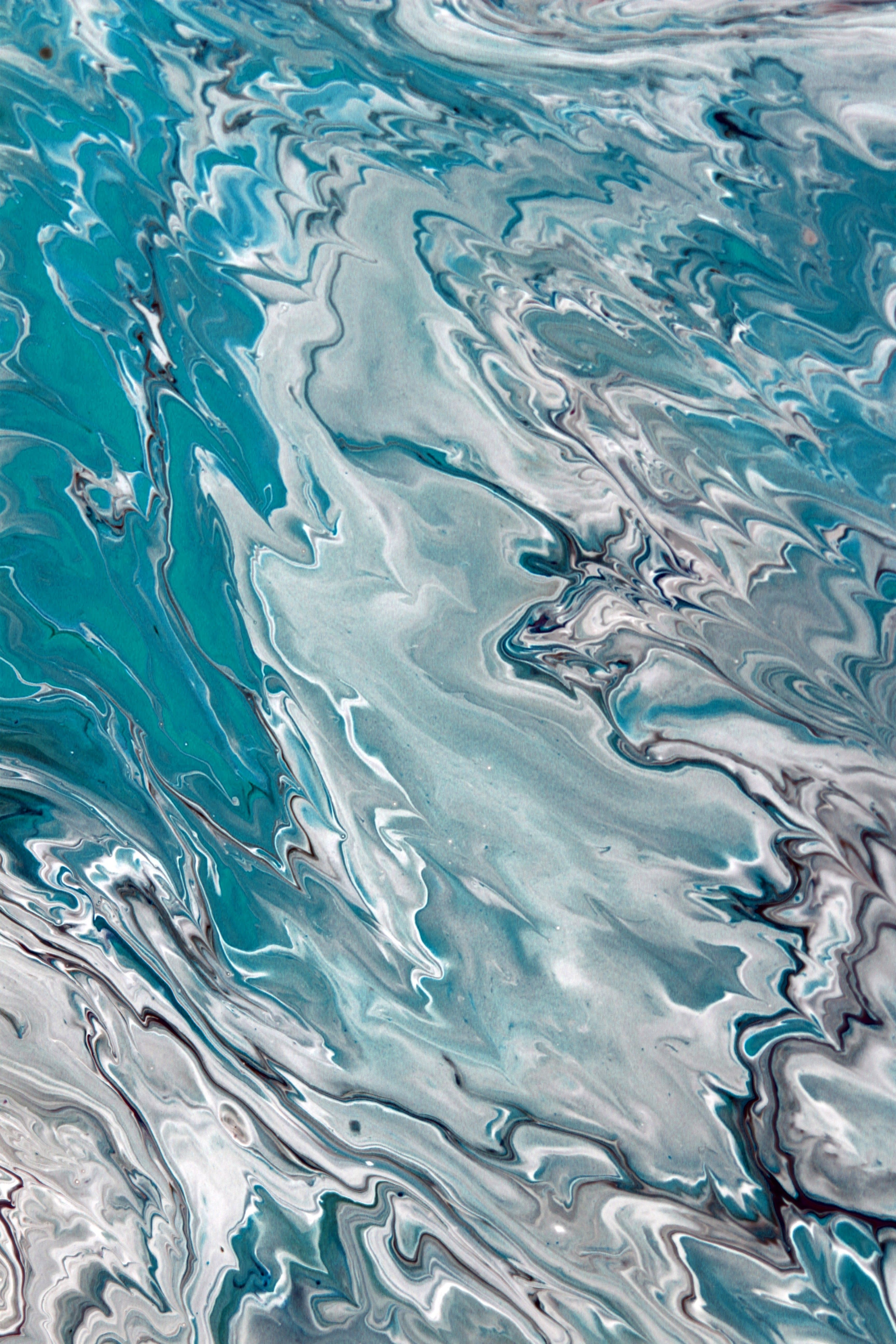 Abstract Ocean-Inspired Fluid Art Close-Up · Free Stock Photo