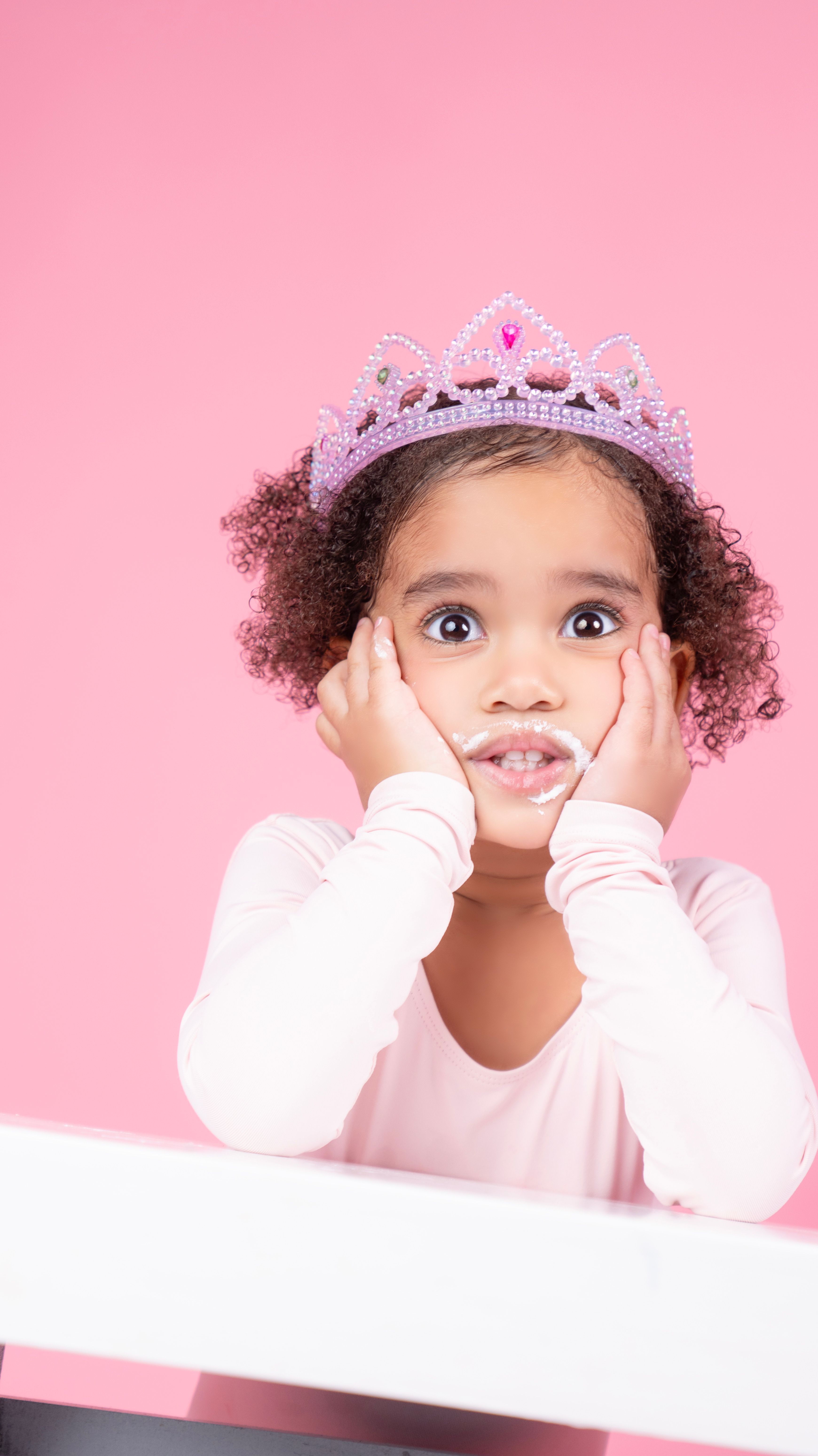 Adorable Young Girl Wearing Pink Princess Crown · Free Stock Photo
