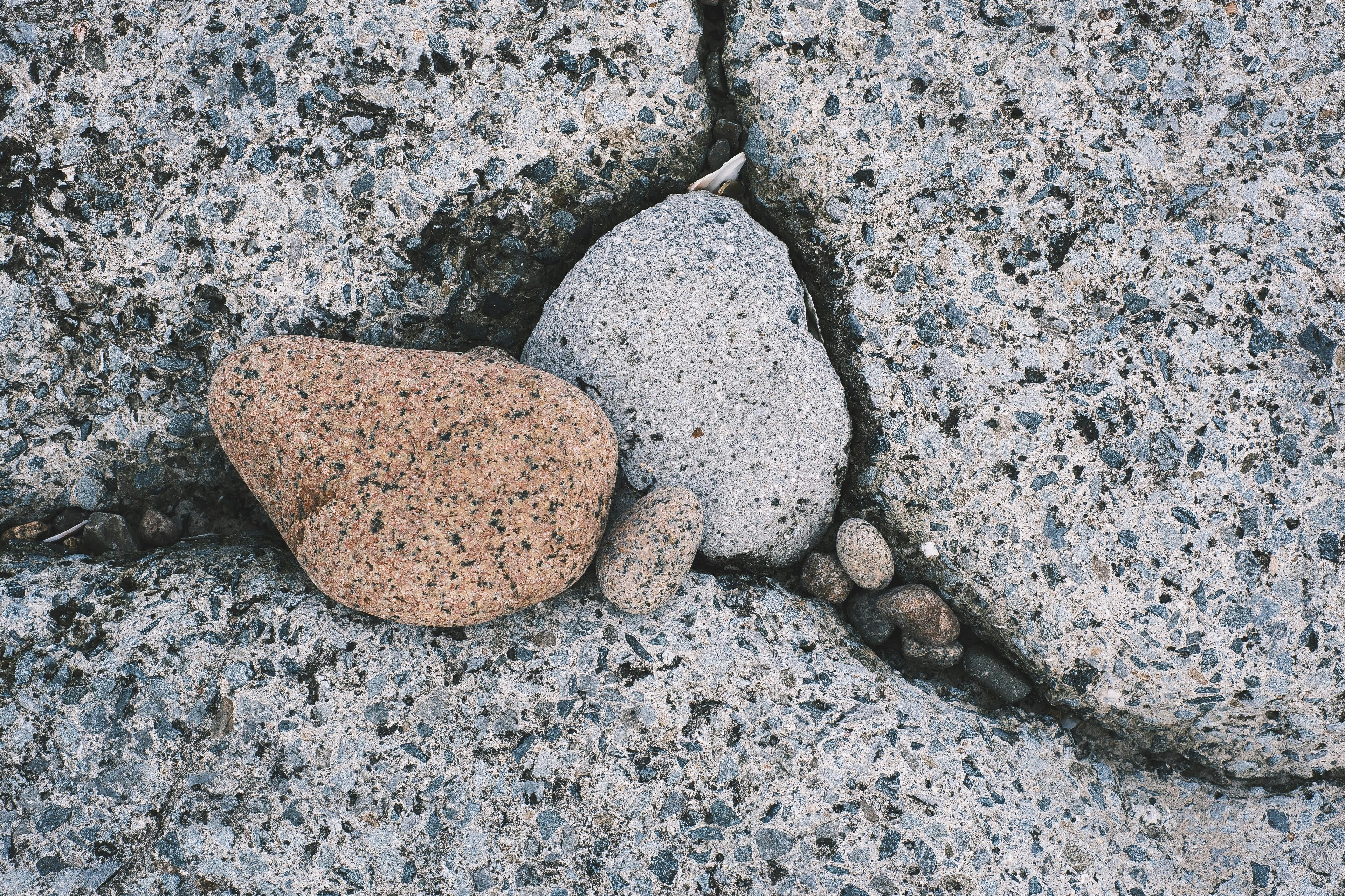 Close-up of Natural Stone Pattern on Pebbled Ground · Free Stock Photo