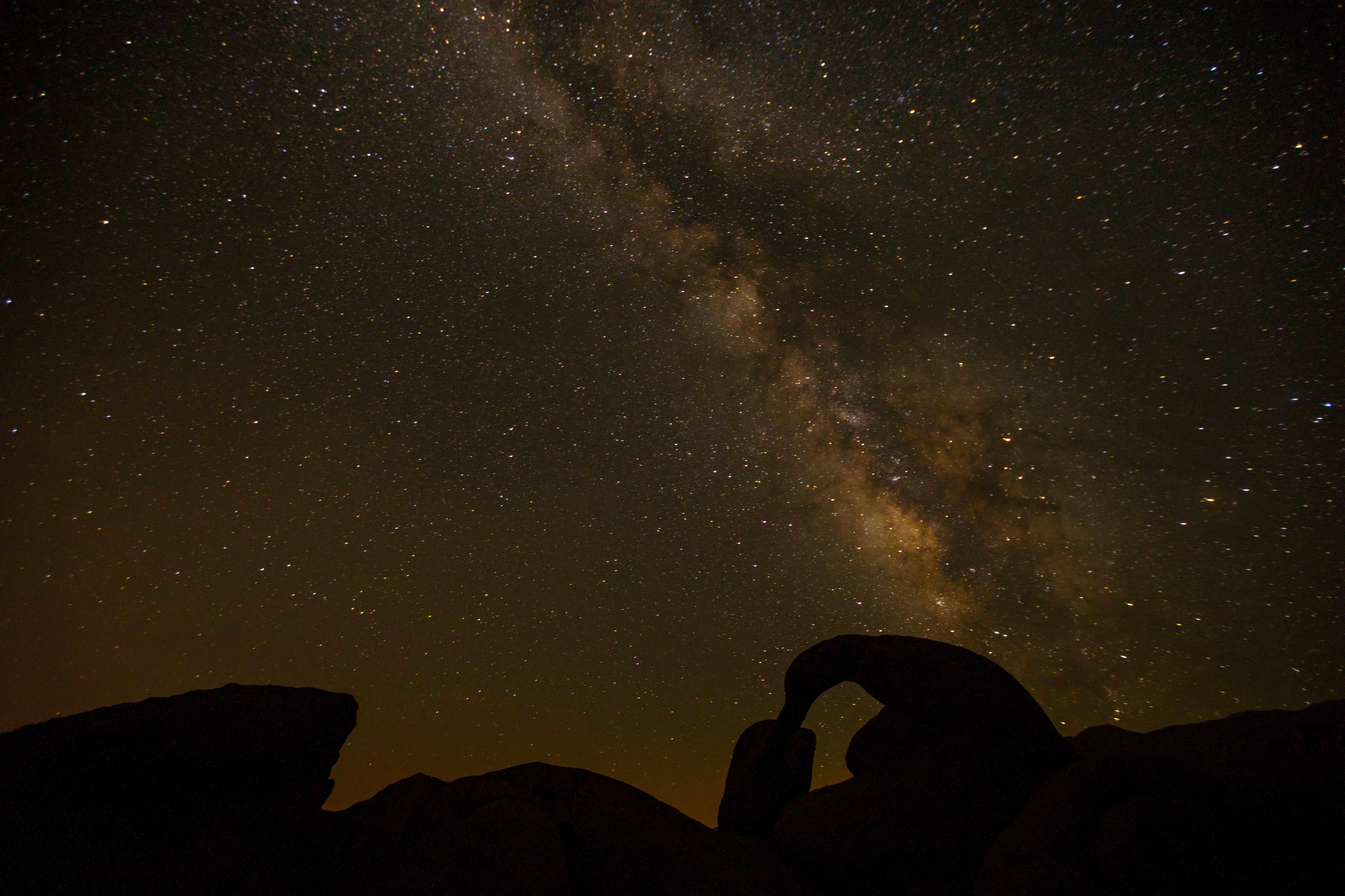 Stars on Clear, Night Sky over Natural Arch in Mobius Arch Loop ...