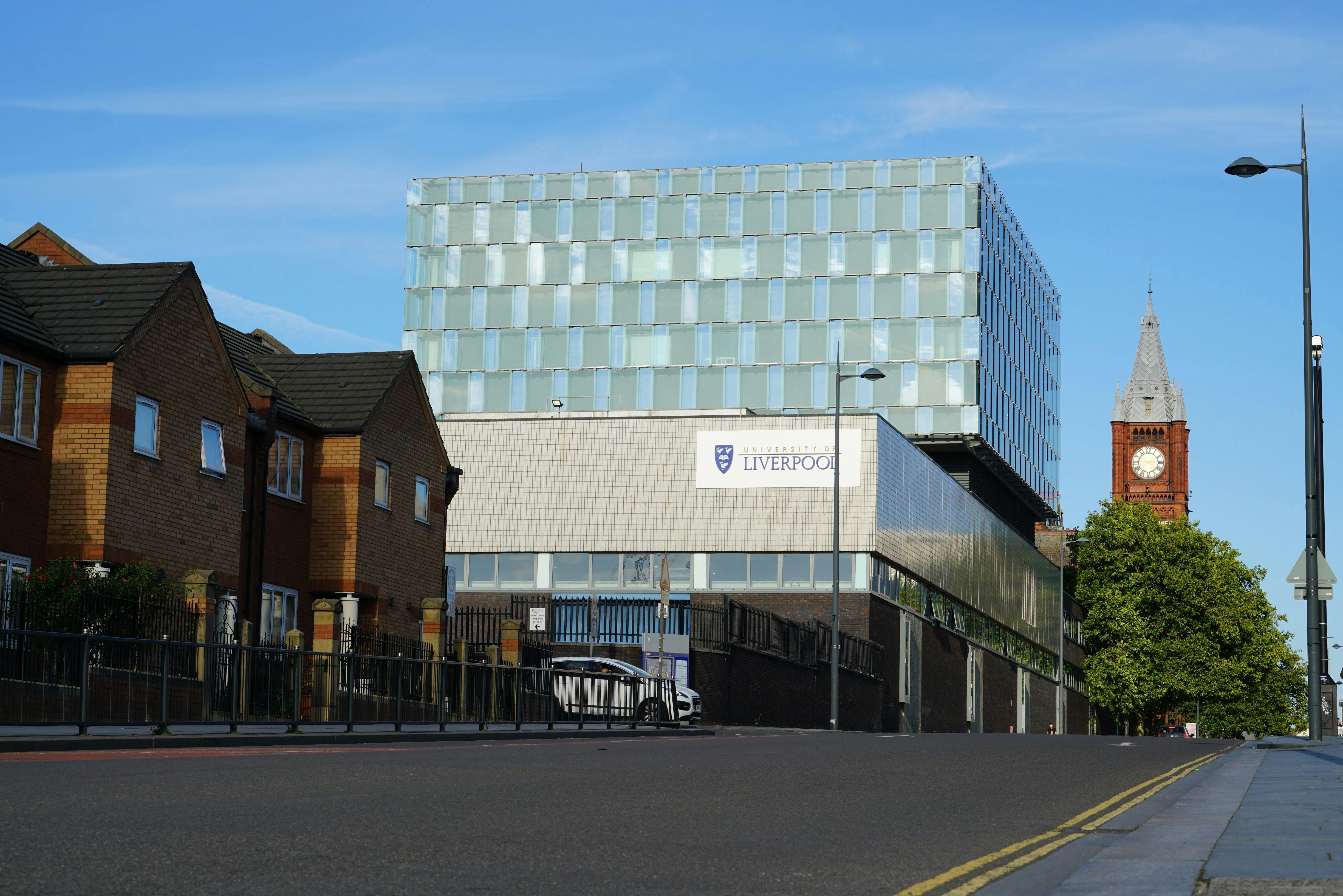 University of Liverpool Campus Street View with Clocktower · Free Stock ...