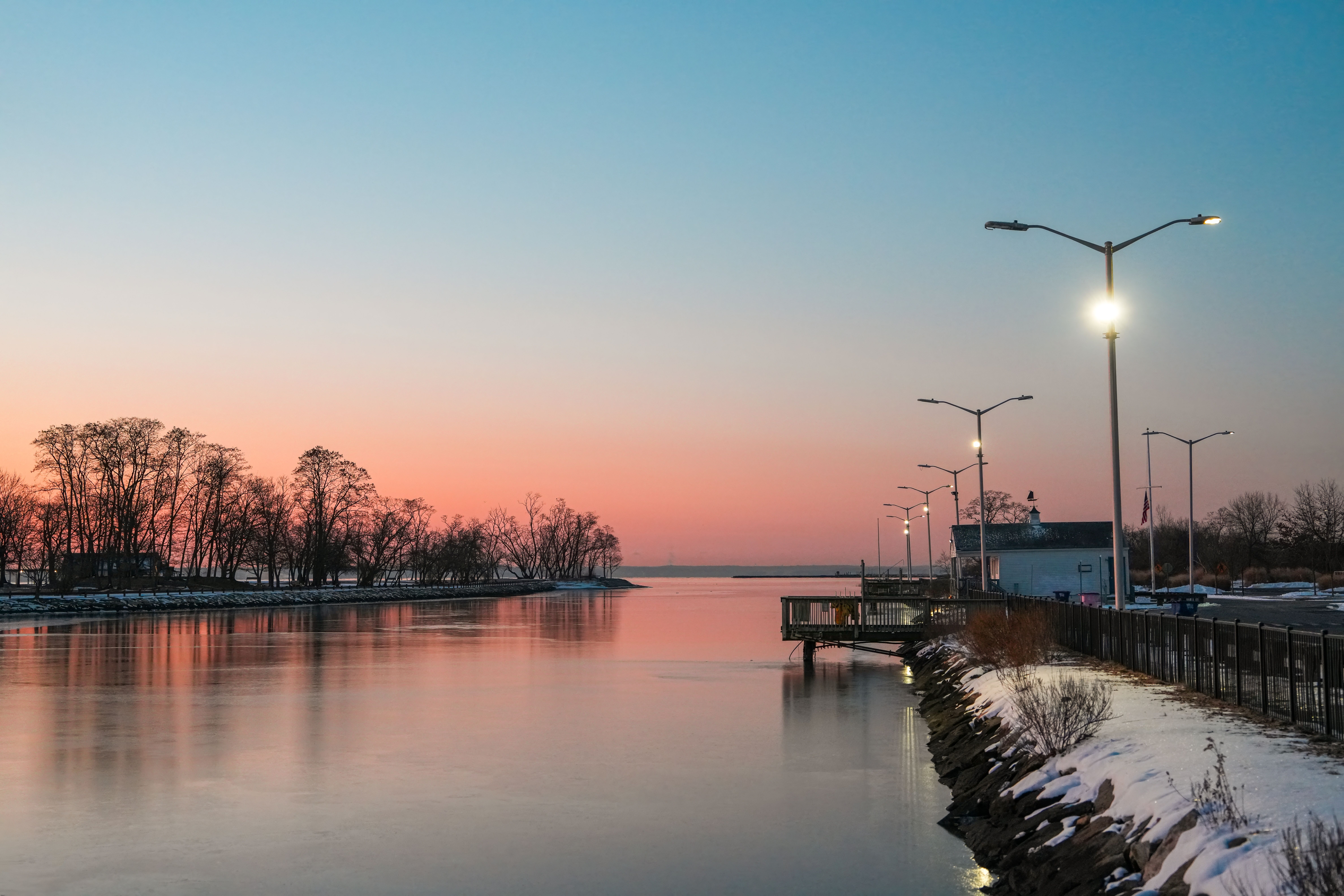 Winter Sunrise at Stamford Marina · Free Stock Photo