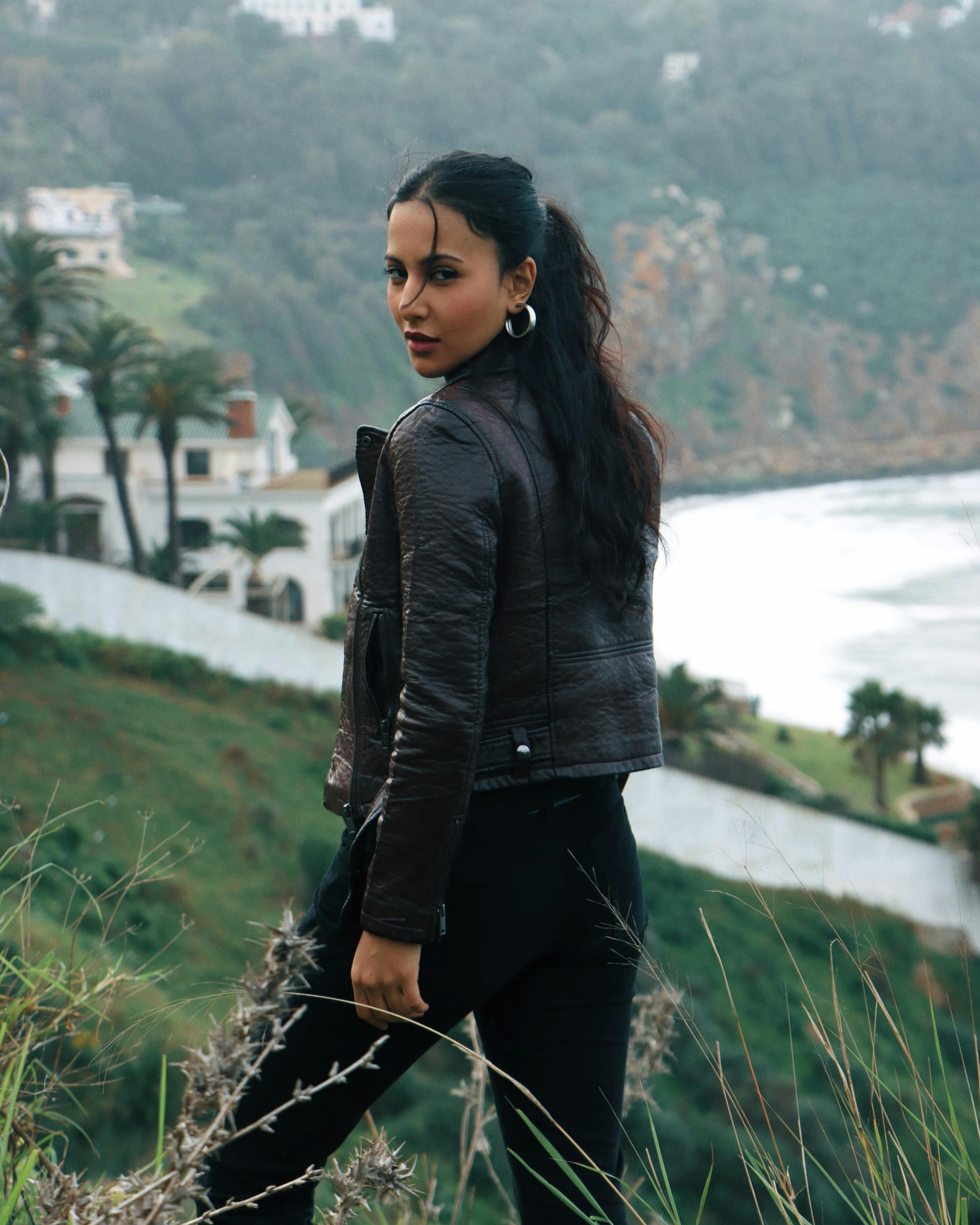 Fashionable Woman Posing in Scenic Tangier Landscape · Free Stock Photo