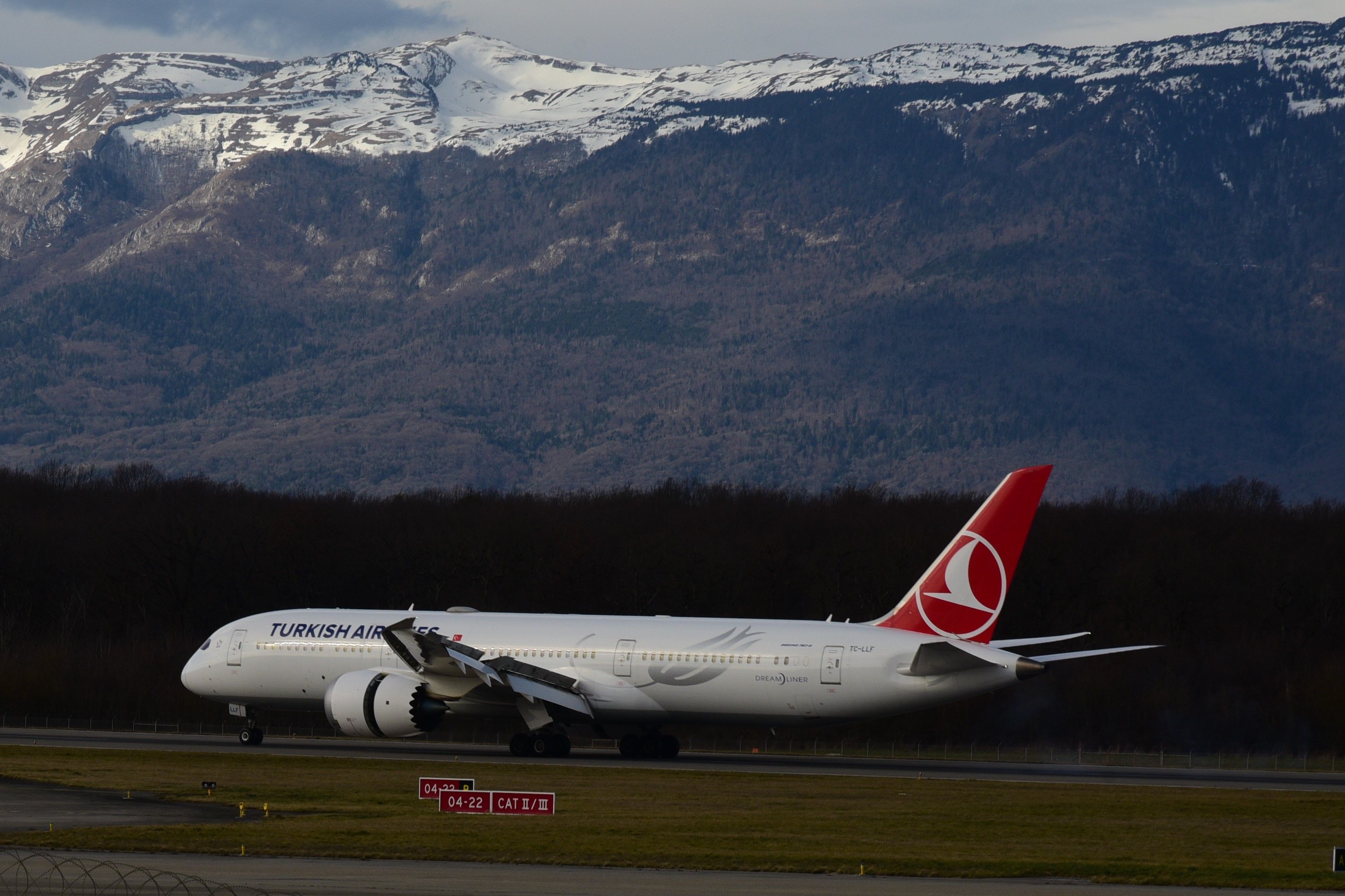 Avión De Turkish Airlines Con Fondo De Montañas · Foto de stock gratuita