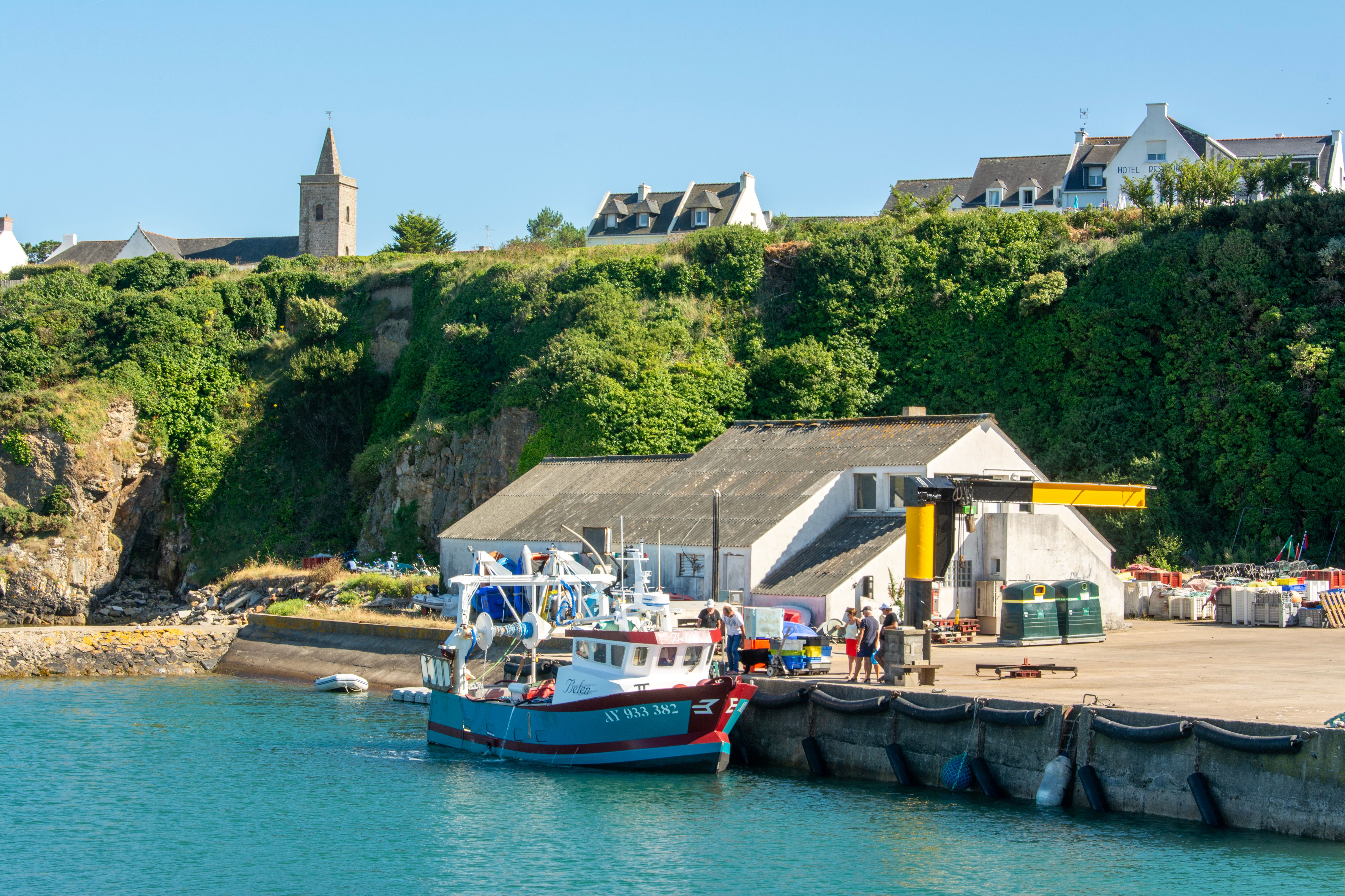 Fishing Boat Docked at Île-d'Houat Harbor · Free Stock Photo