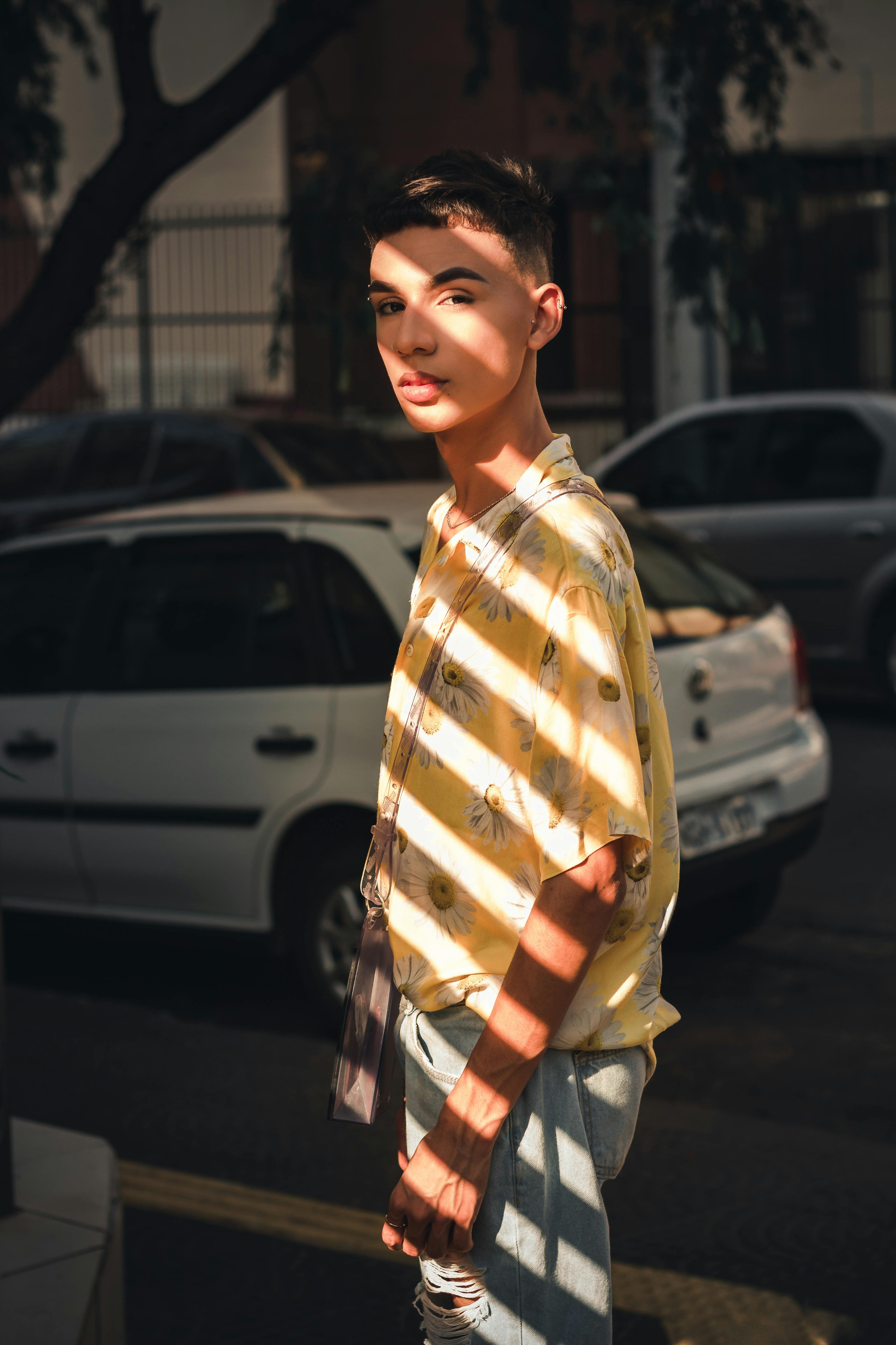 Standing Man Wearing Yellow T-shirt · Free Stock Photo