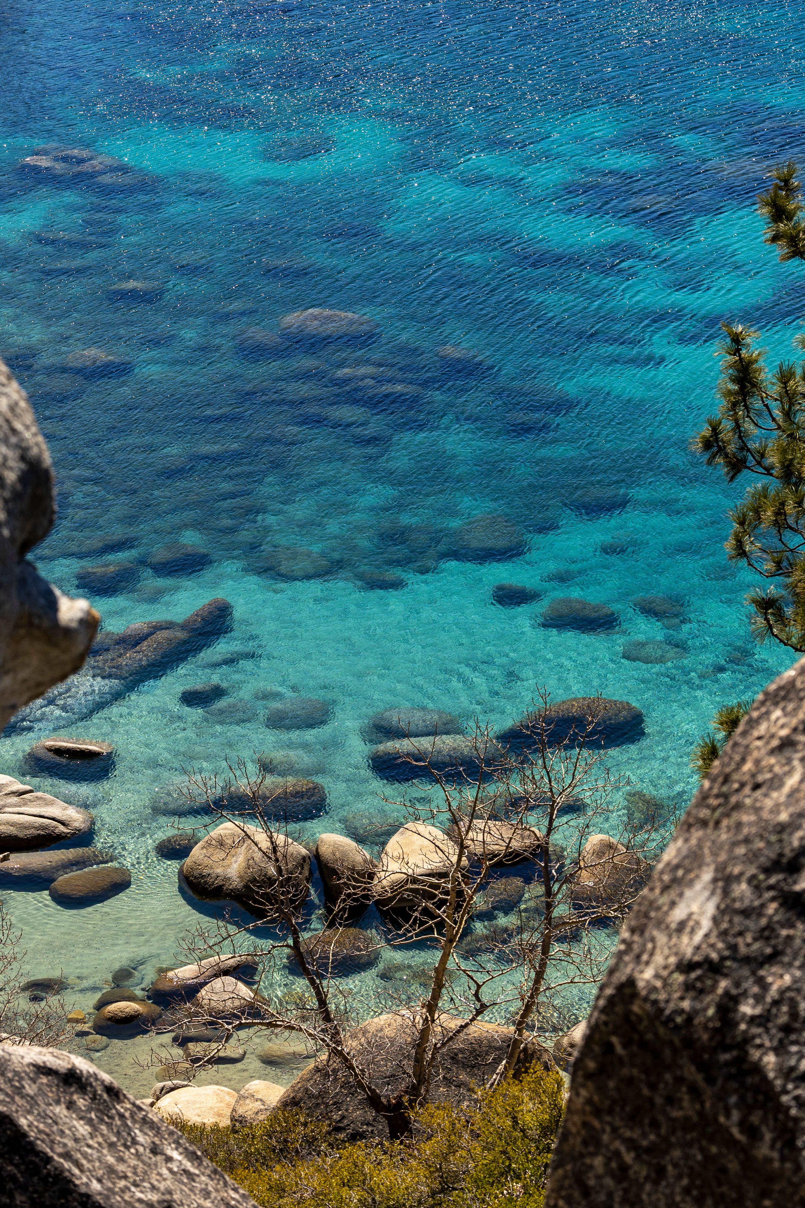 Stunning Aerial View of Crystal Clear Lake Waters · Free Stock Photo