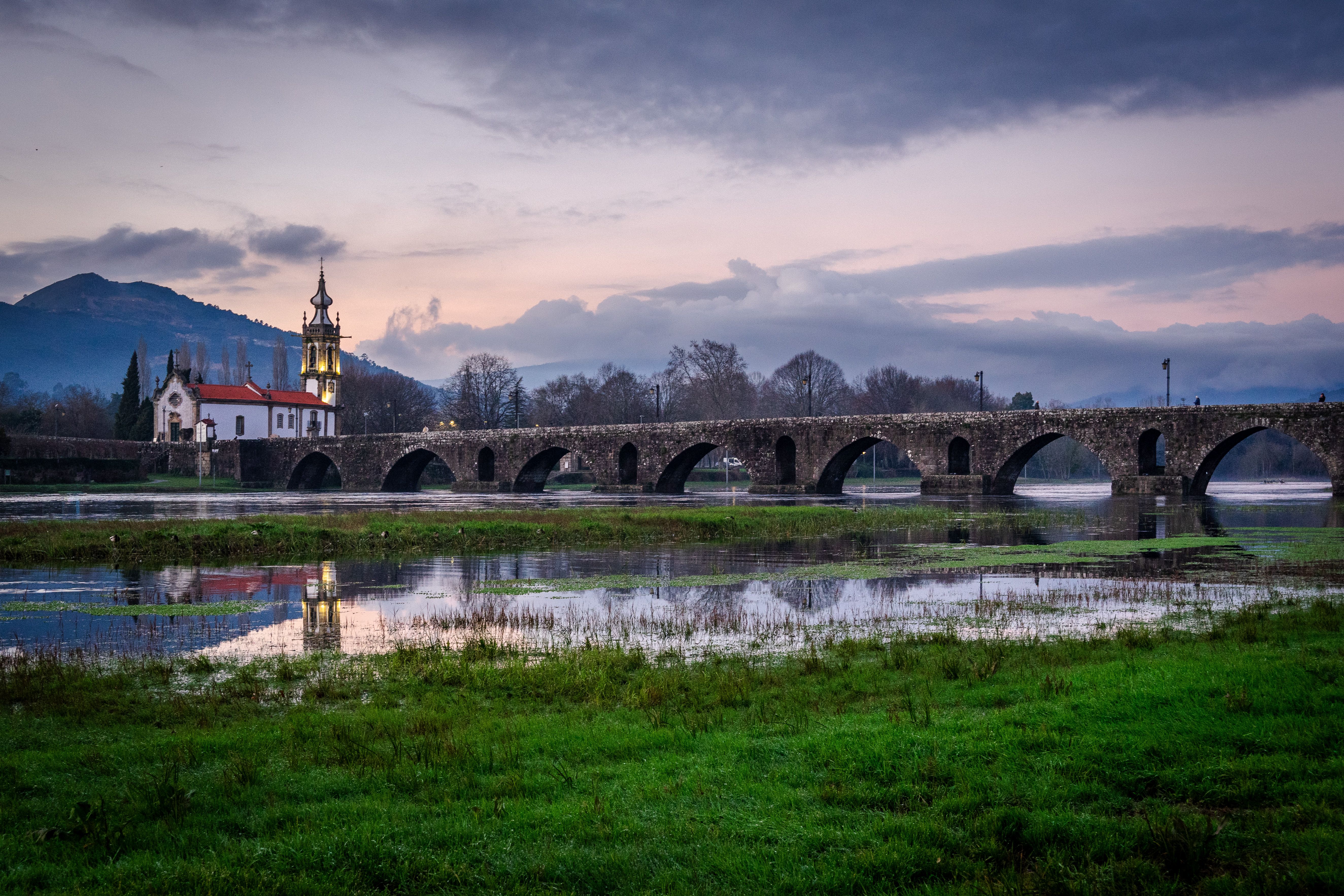 Pont Historique De Ponte De Lima Au Crépuscule · Photo gratuite