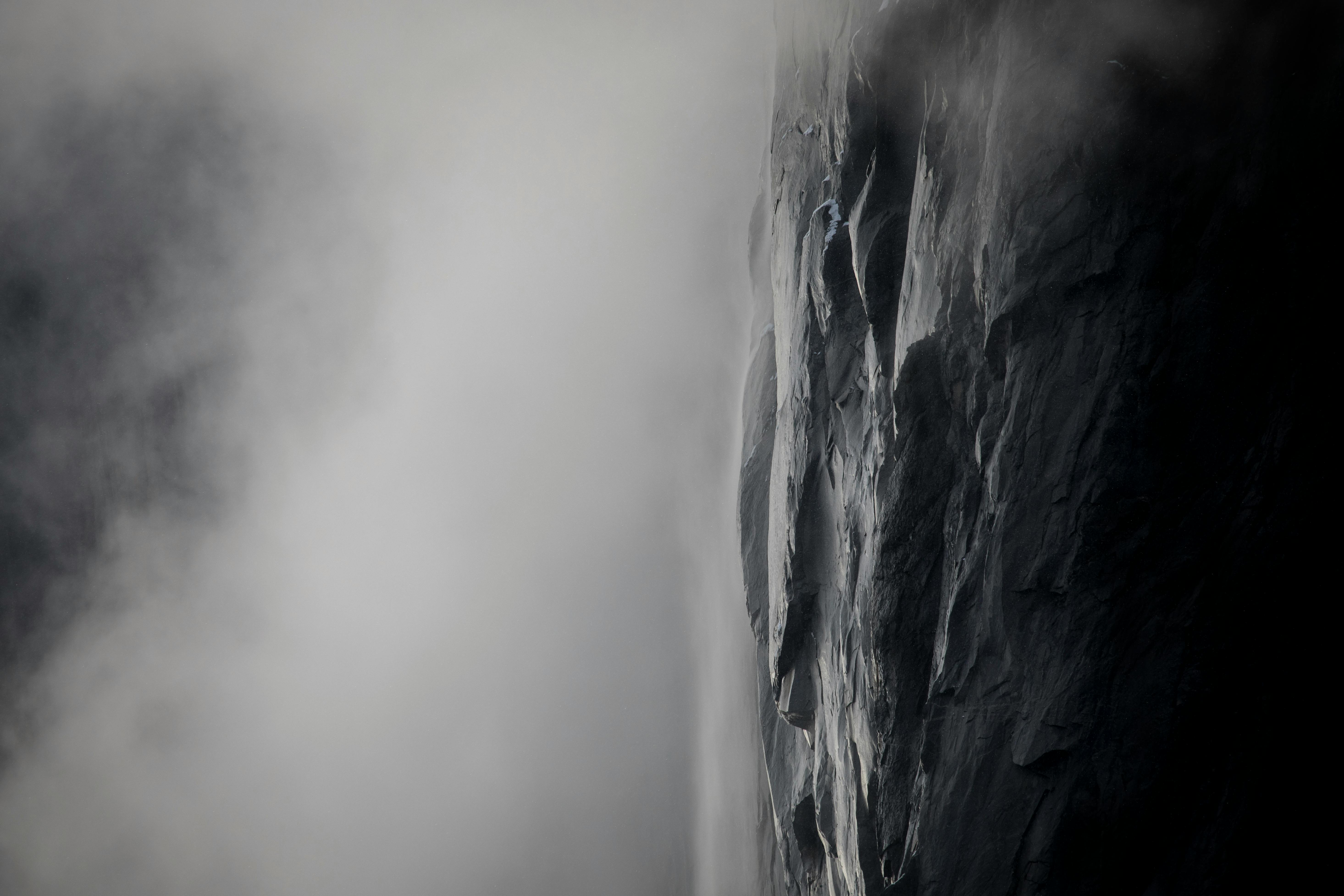 Misty Mountain Cliff with Fog · Free Stock Photo