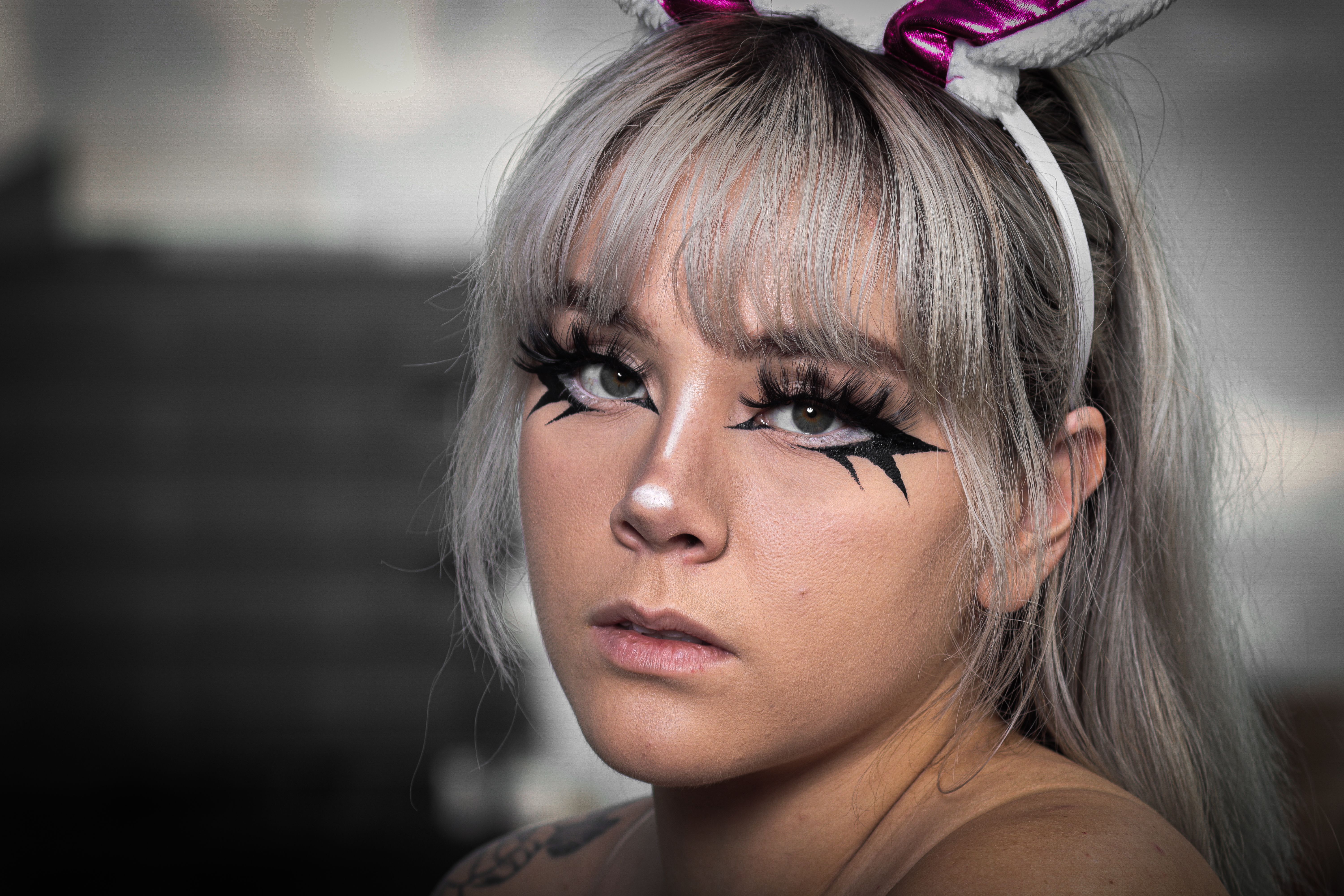 Close-up Portrait of Woman with Dramatic Makeup · Free Stock Photo