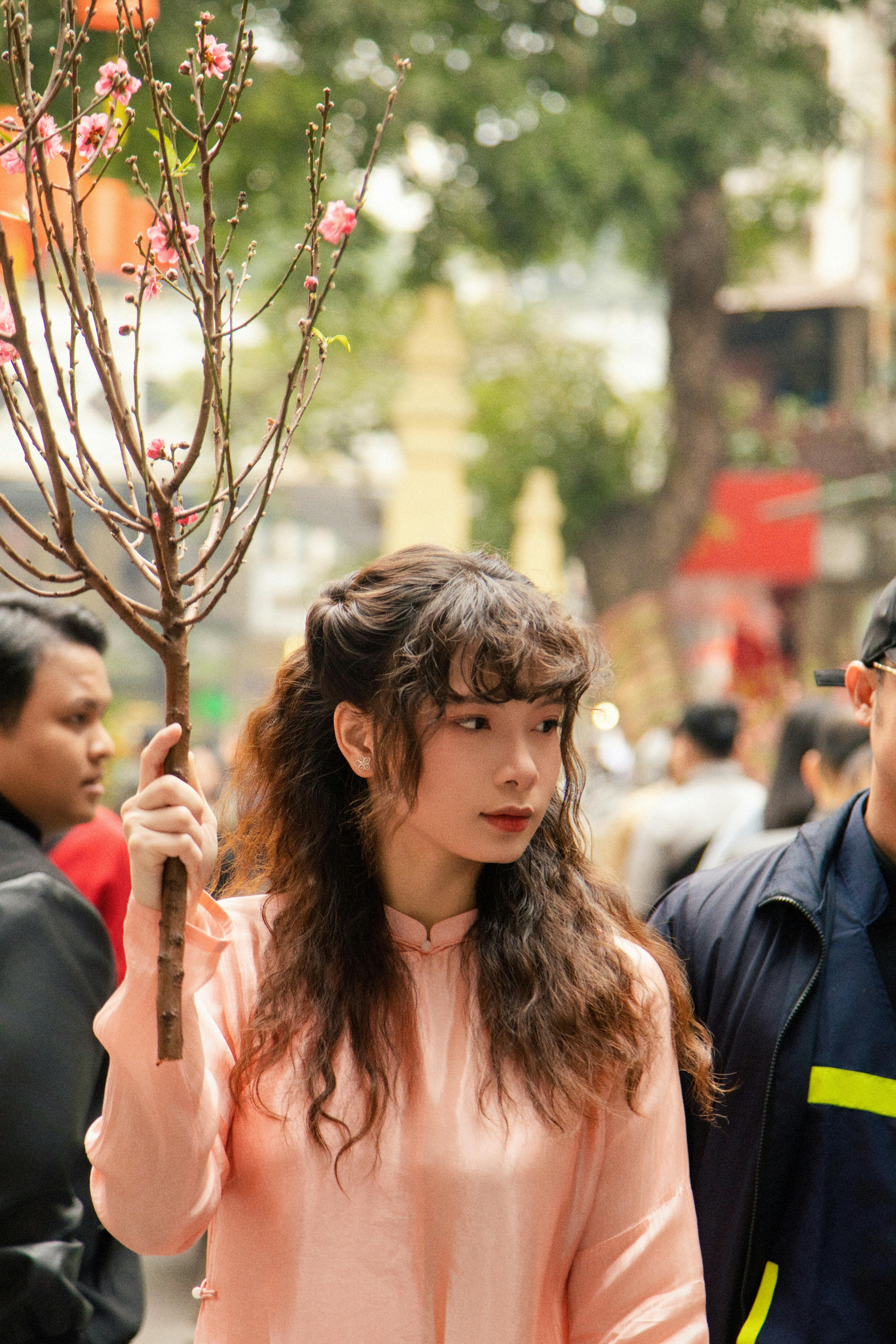 Young Woman Celebrating Tet Festival in Hanoi · Free Stock Photo