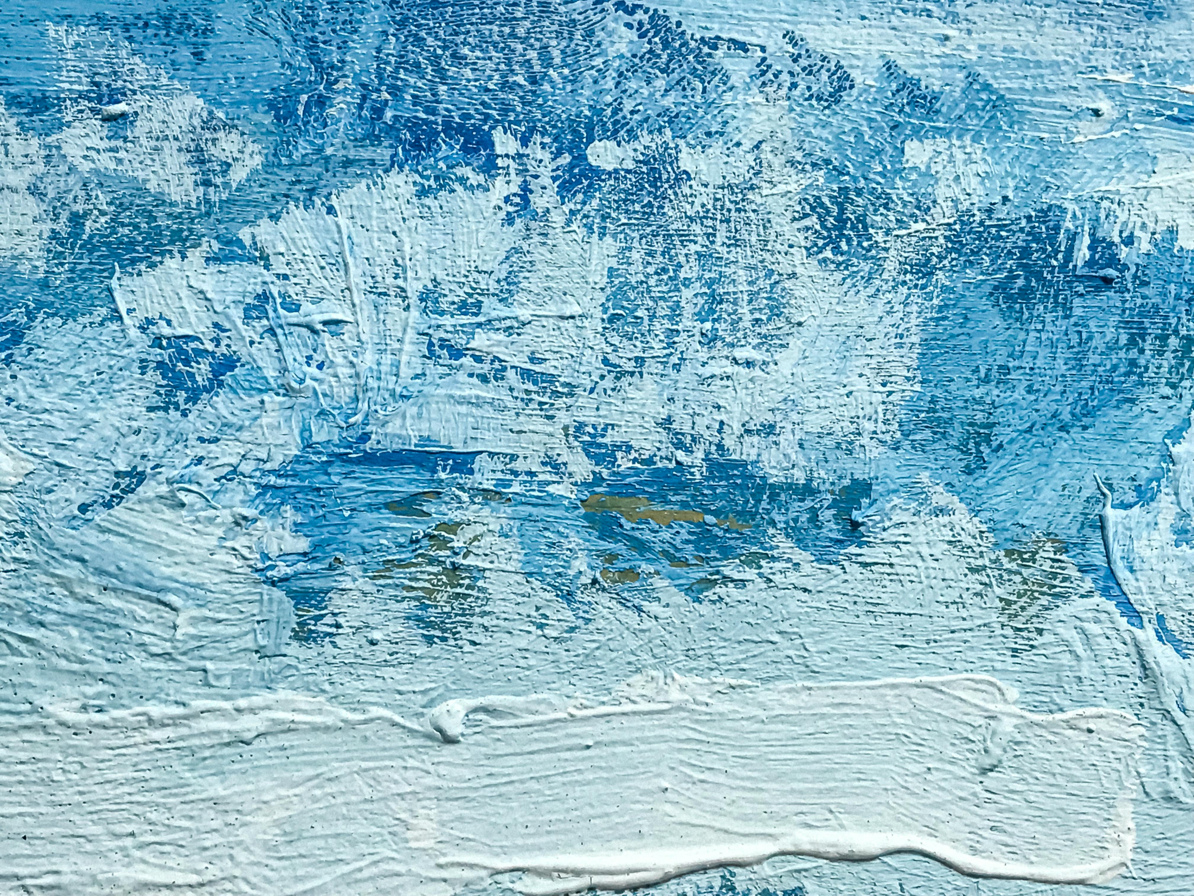 Textured Abstract Blue and White Painting · Free Stock Photo