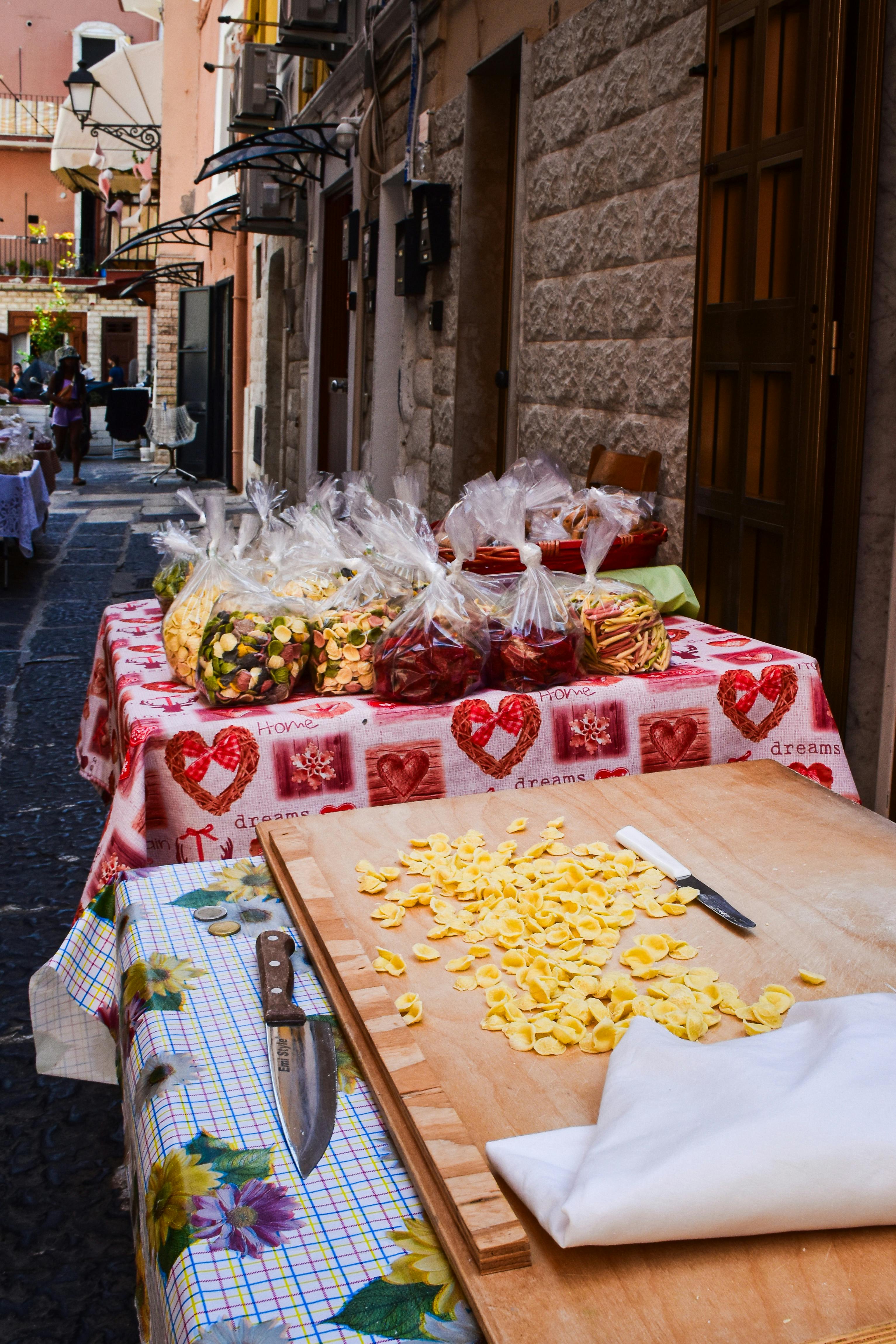 Traditional Italian Pasta Display in Apulia · Free Stock Photo