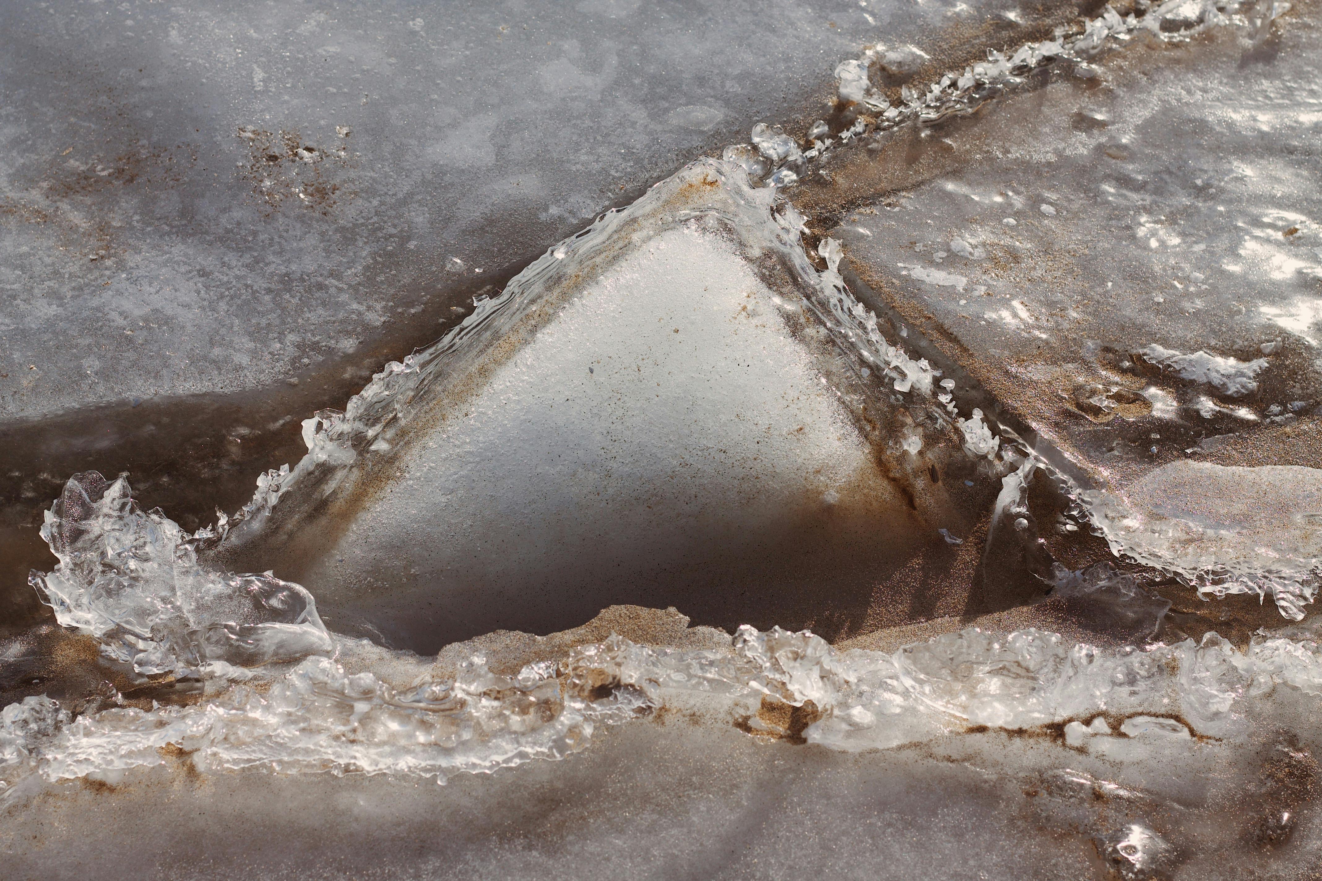 Close-up of Ice Formation during Winter Thaw · Free Stock Photo