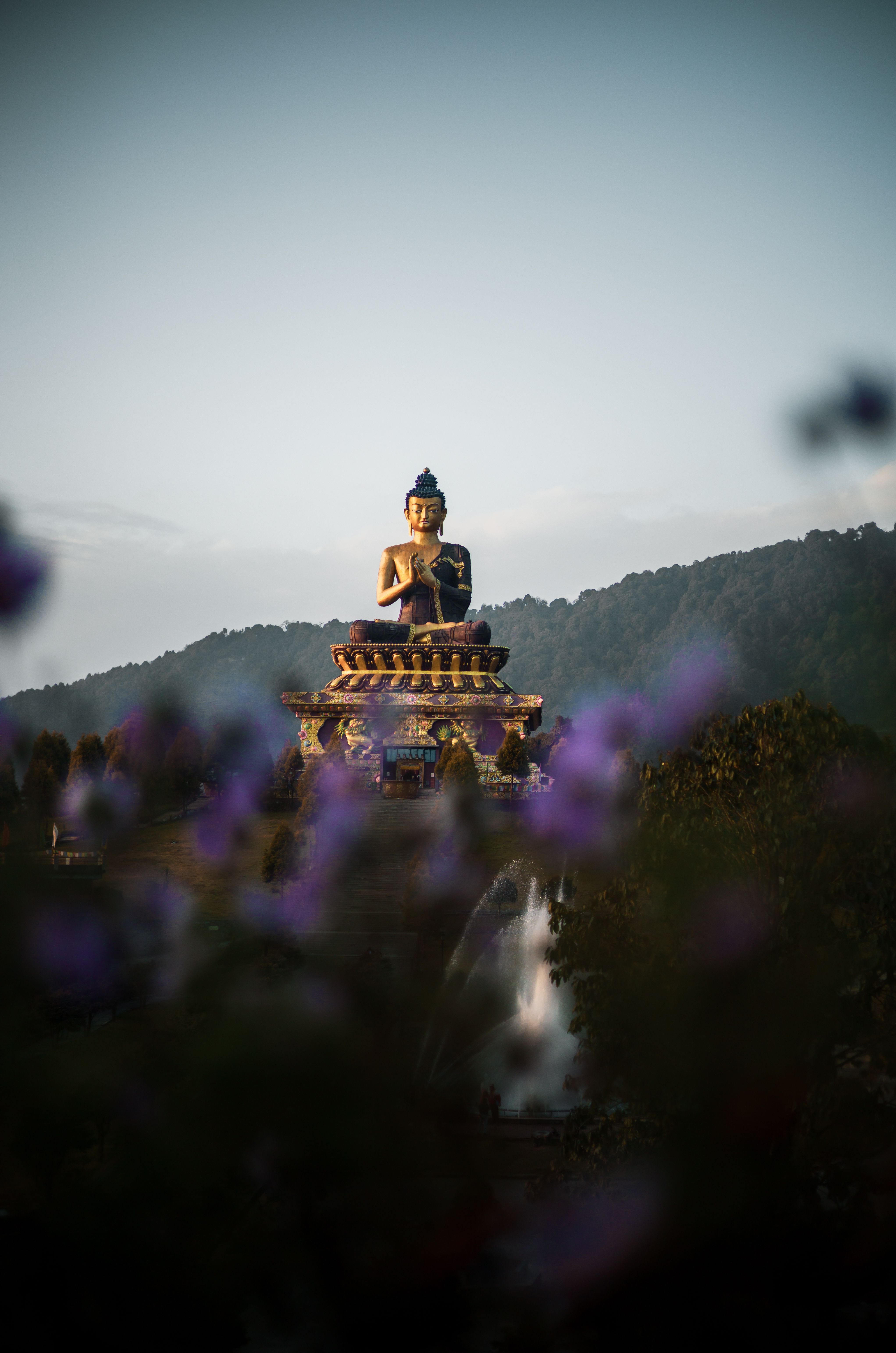 Majestic Buddha Statue Amidst Lush Landscape · Free Stock Photo