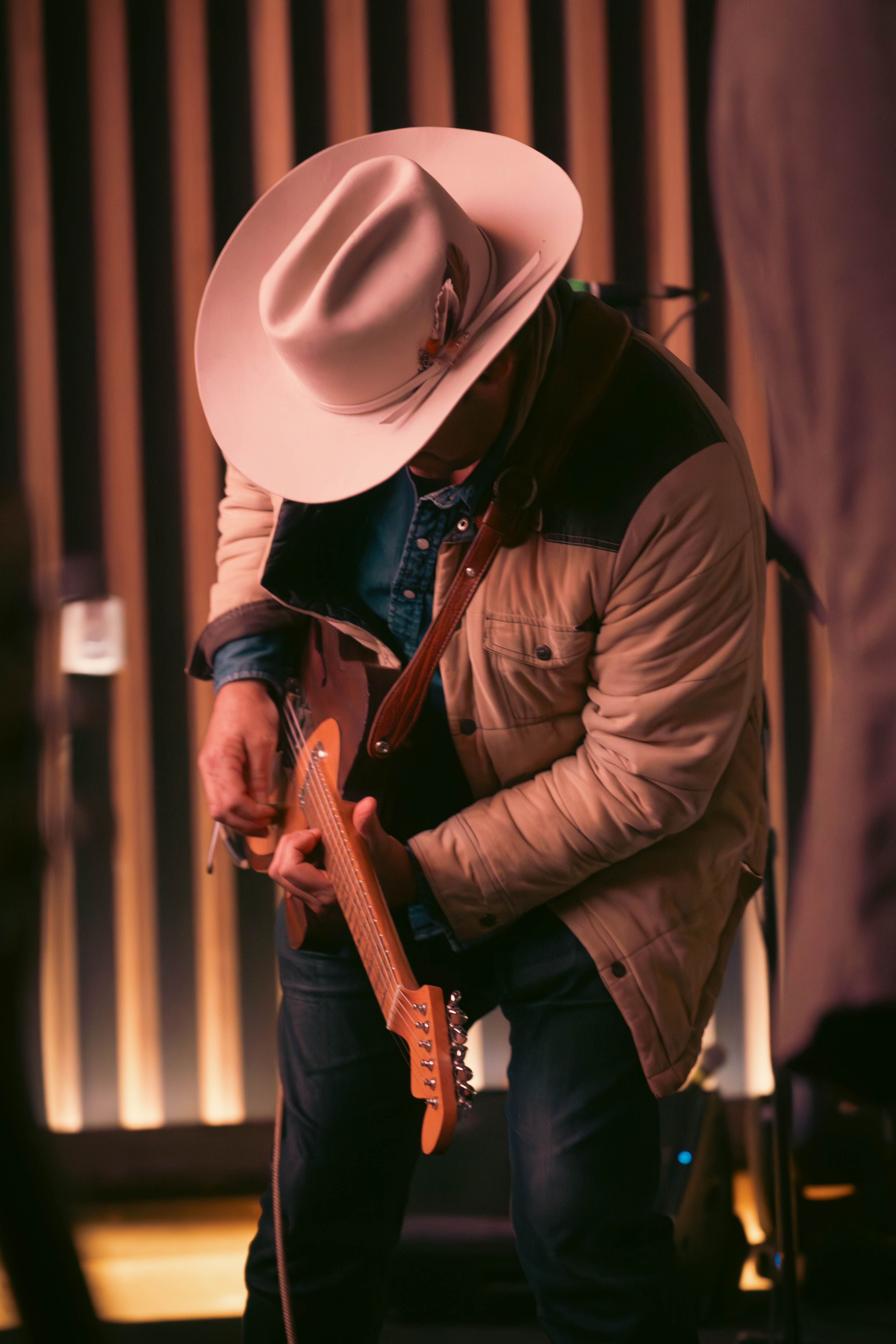 Cowboy Playing Electric Guitar in Concert · Free Stock Photo