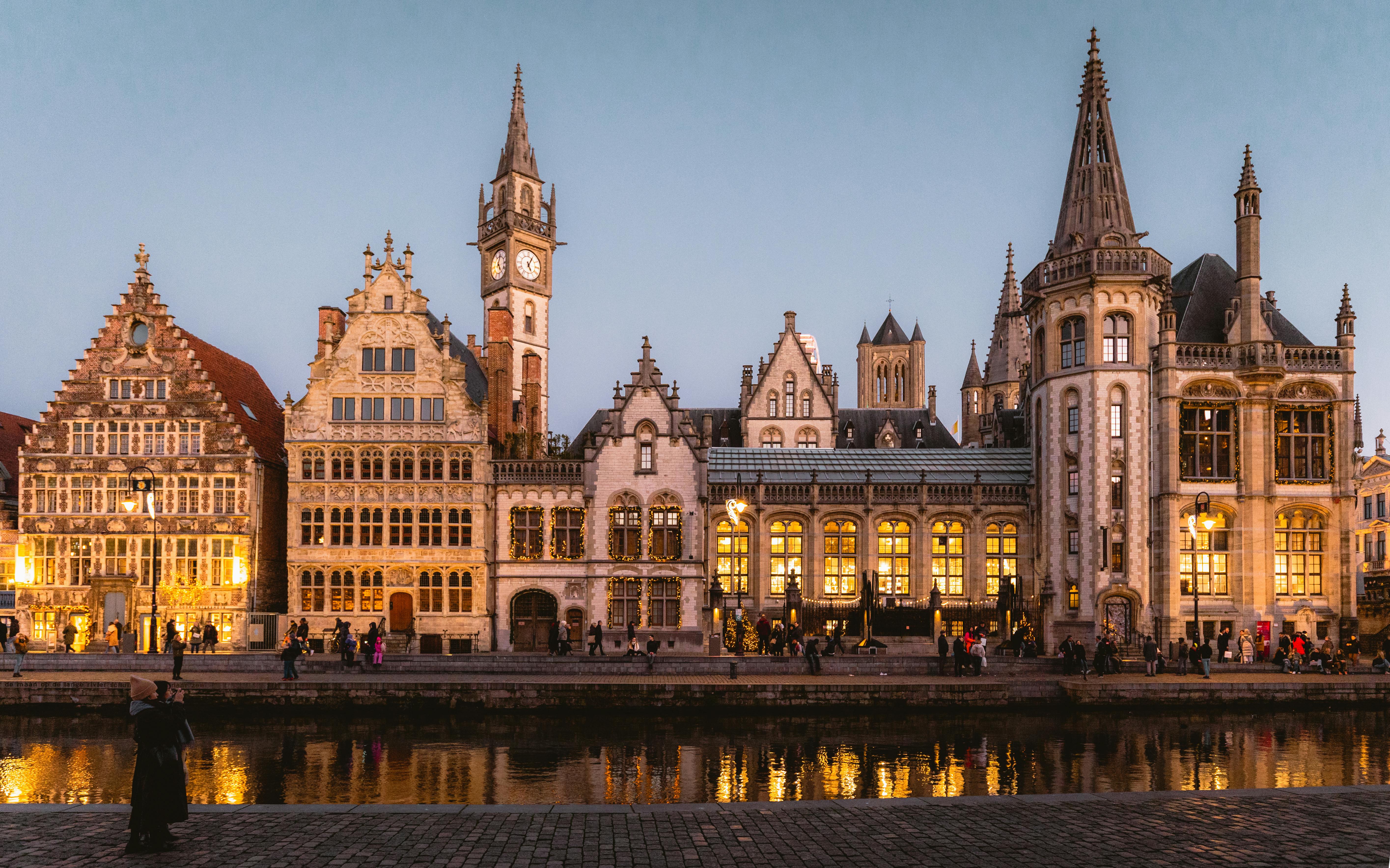 Iconic Medieval Architecture Along the Waterside in Ghent · Free Stock ...